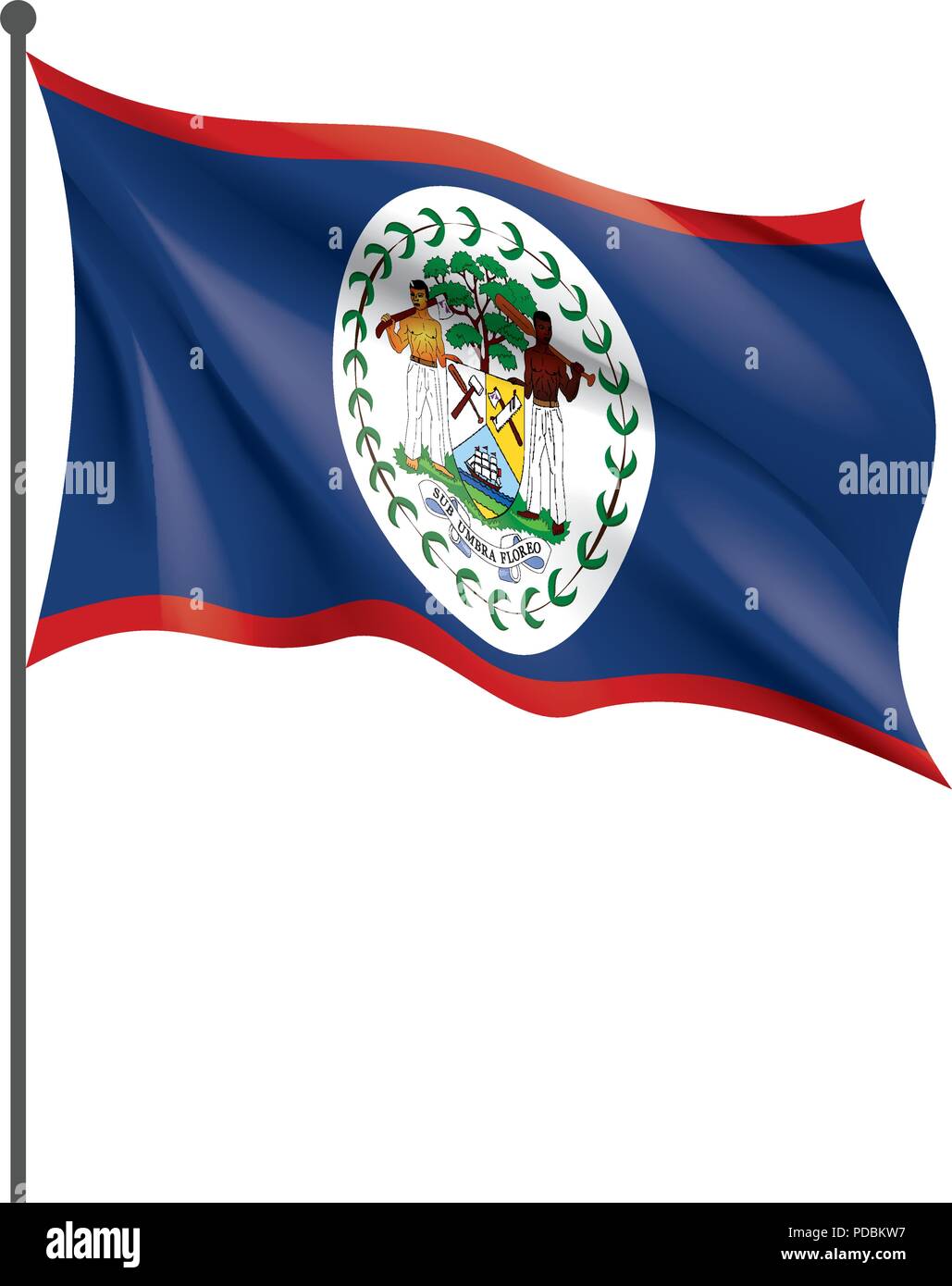Belize flag, vector illustration on a white background Stock Vector ...