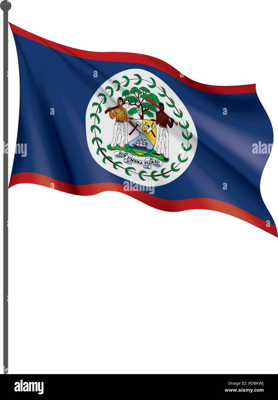 Belize flag, vector illustration on a white background Stock Vector ...