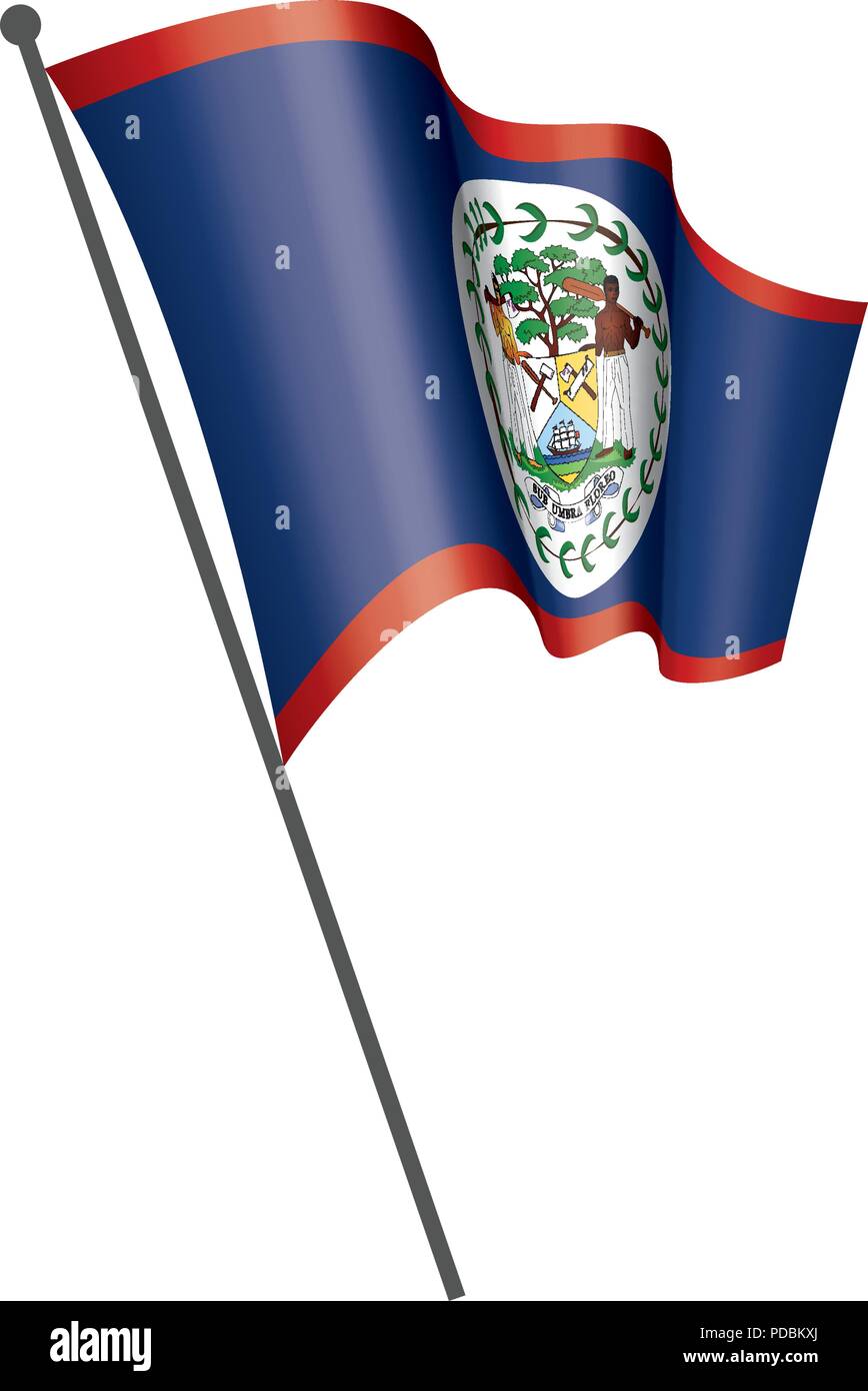 Belize flag, vector illustration on a white background Stock Vector ...
