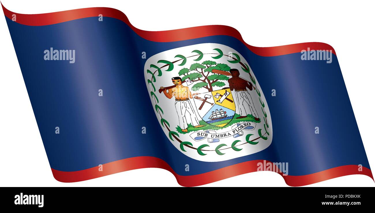 Belize flag, vector illustration on a white background Stock Vector ...