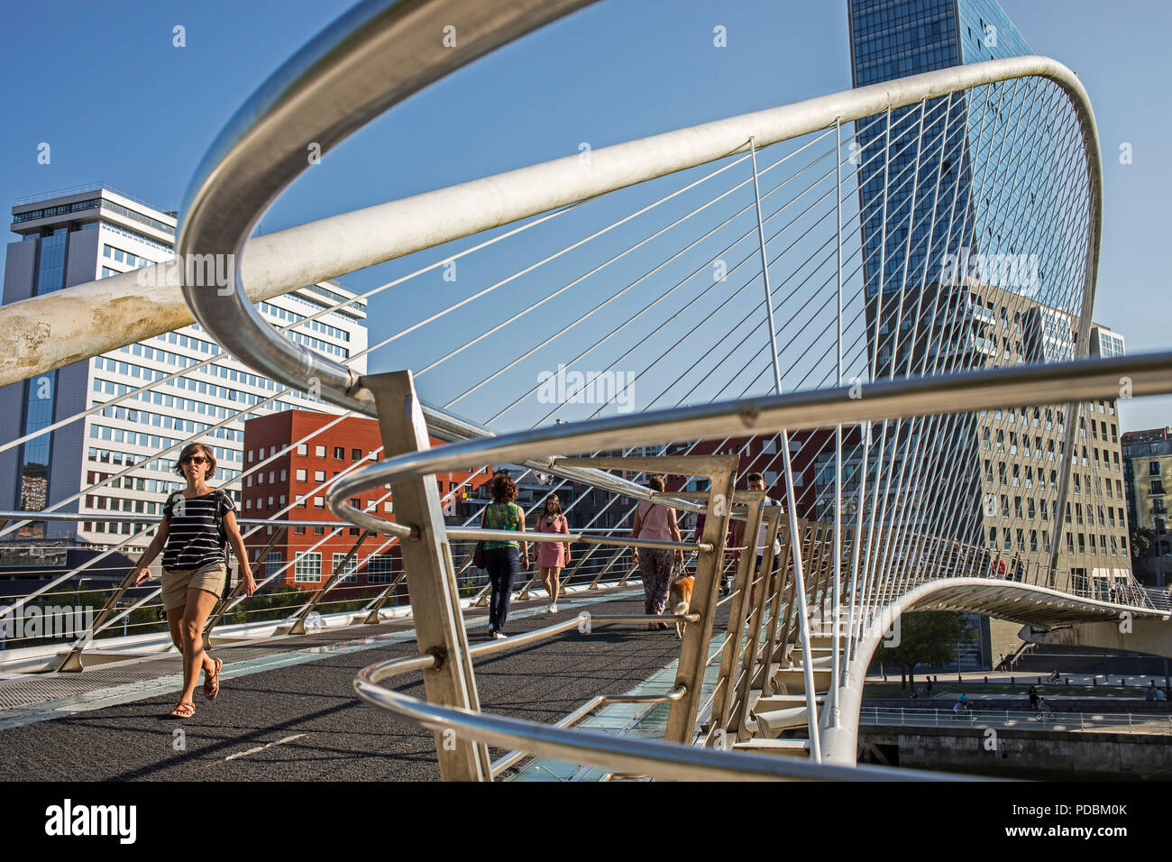 Zubizuri bridge by Santiago Calatrava, Bilbao, Biscay, Basque Country ...