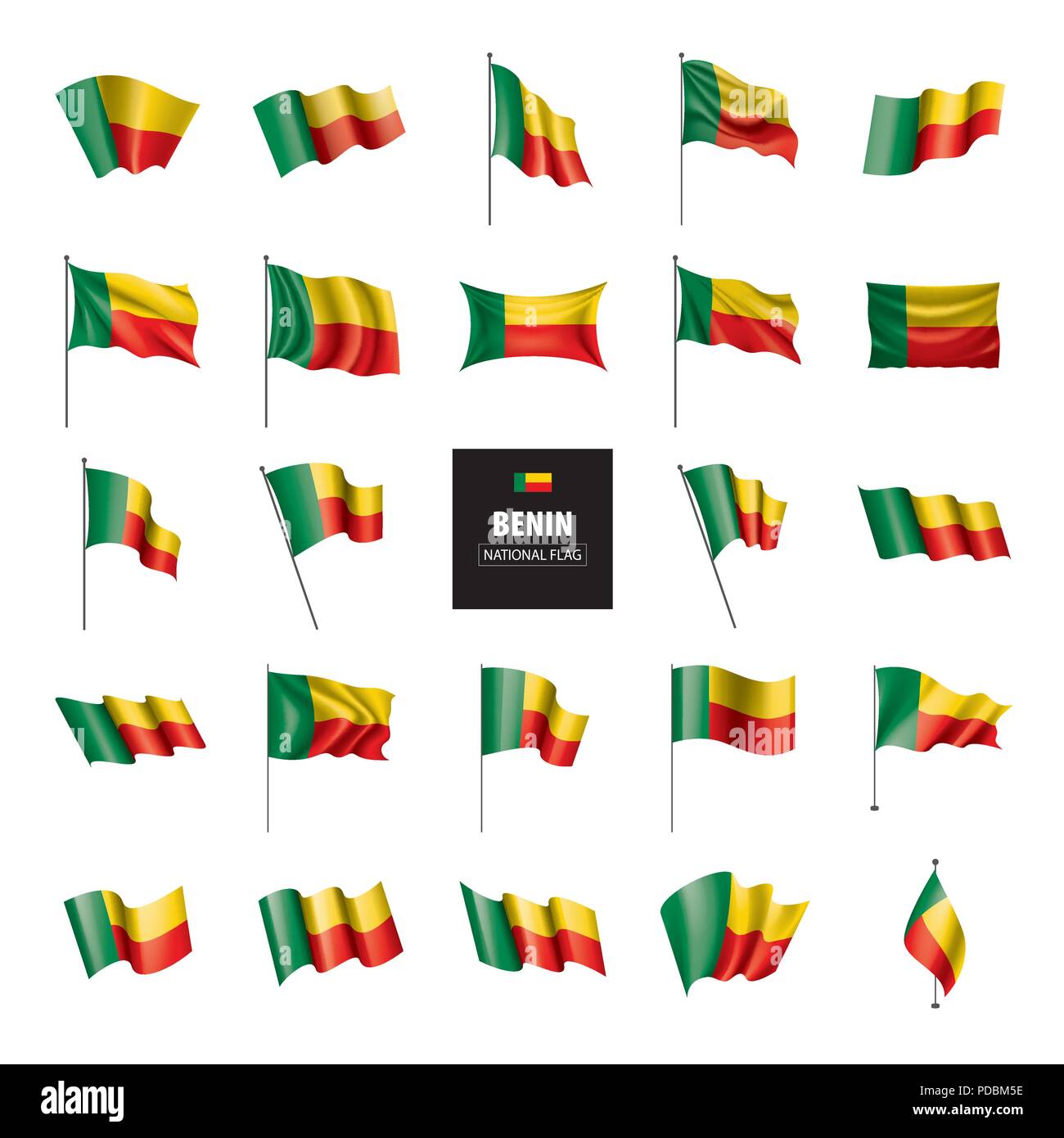Benin flag, vector illustration on a white background Stock Vector ...