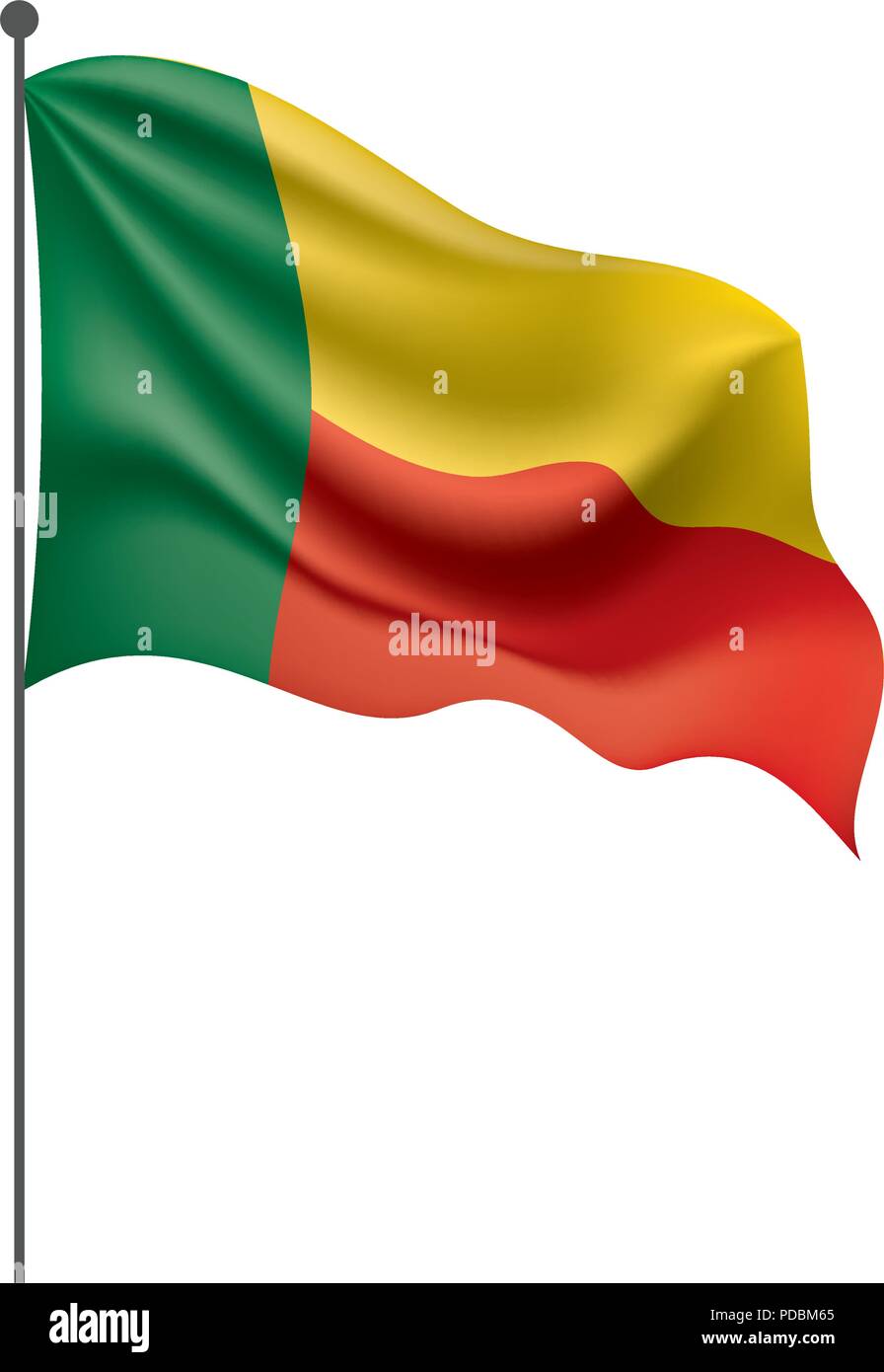 Benin flag, vector illustration on a white background Stock Vector ...