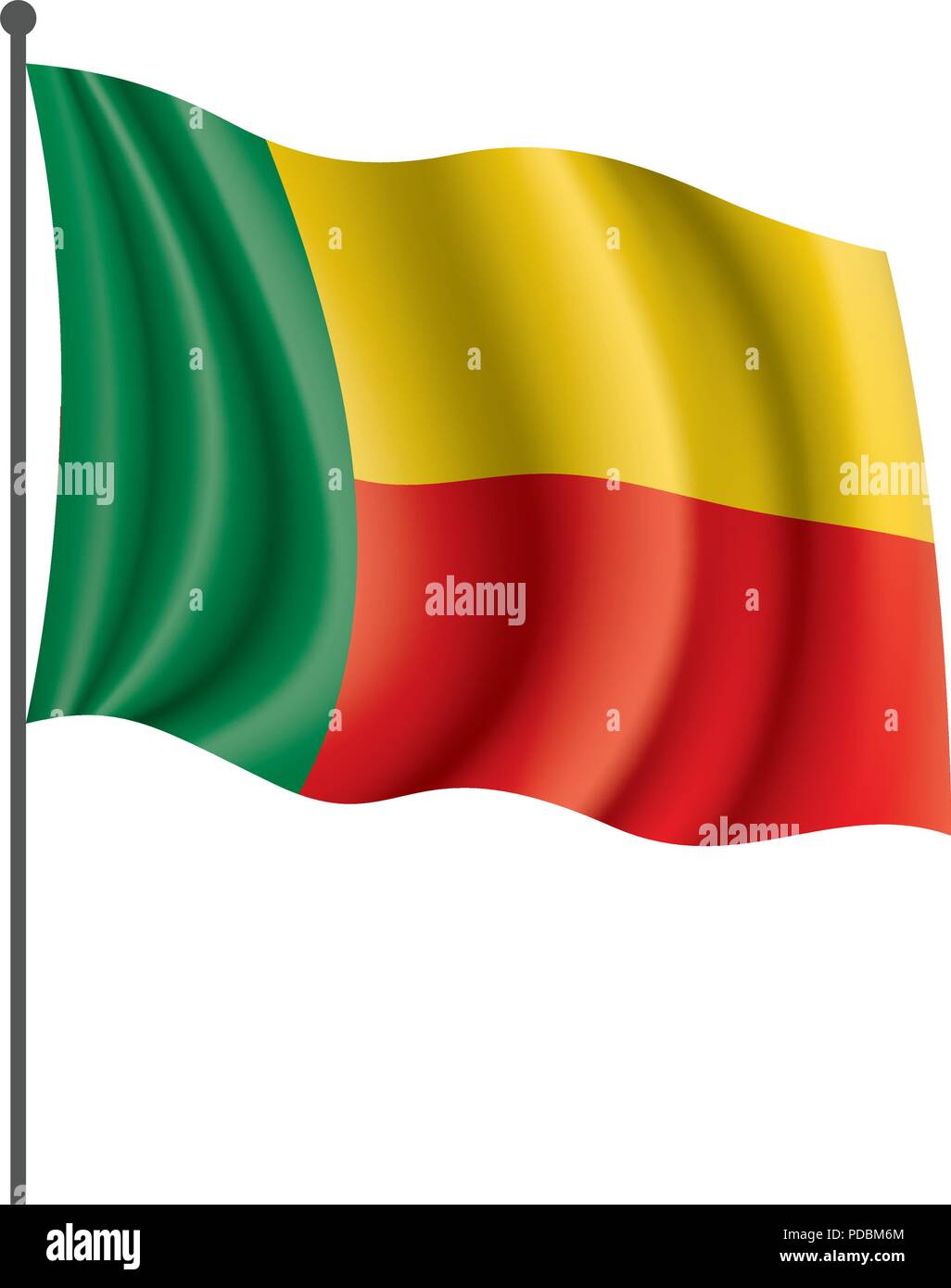 Benin flag, vector illustration on a white background Stock Vector ...