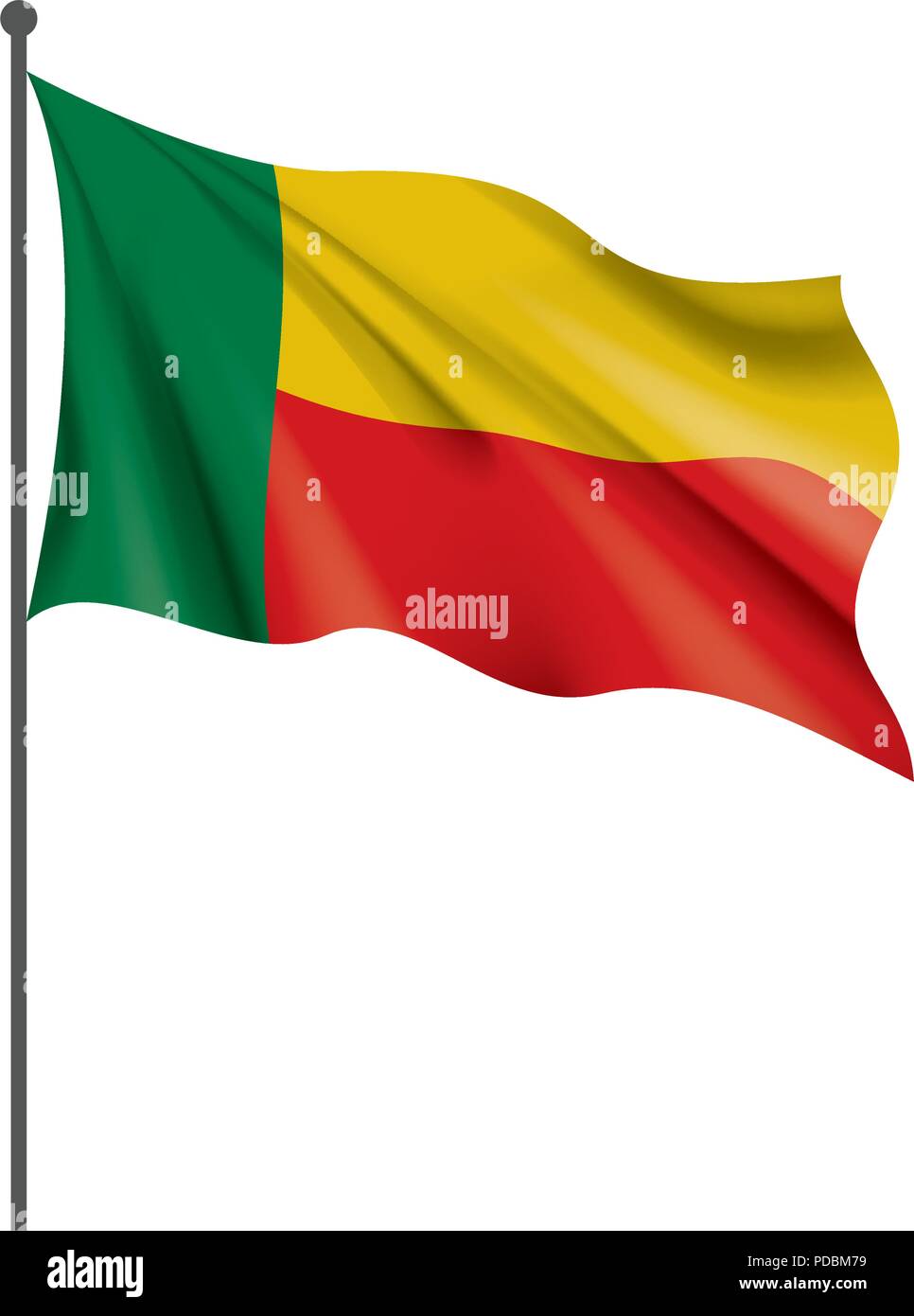 Benin flag, vector illustration on a white background Stock Vector ...