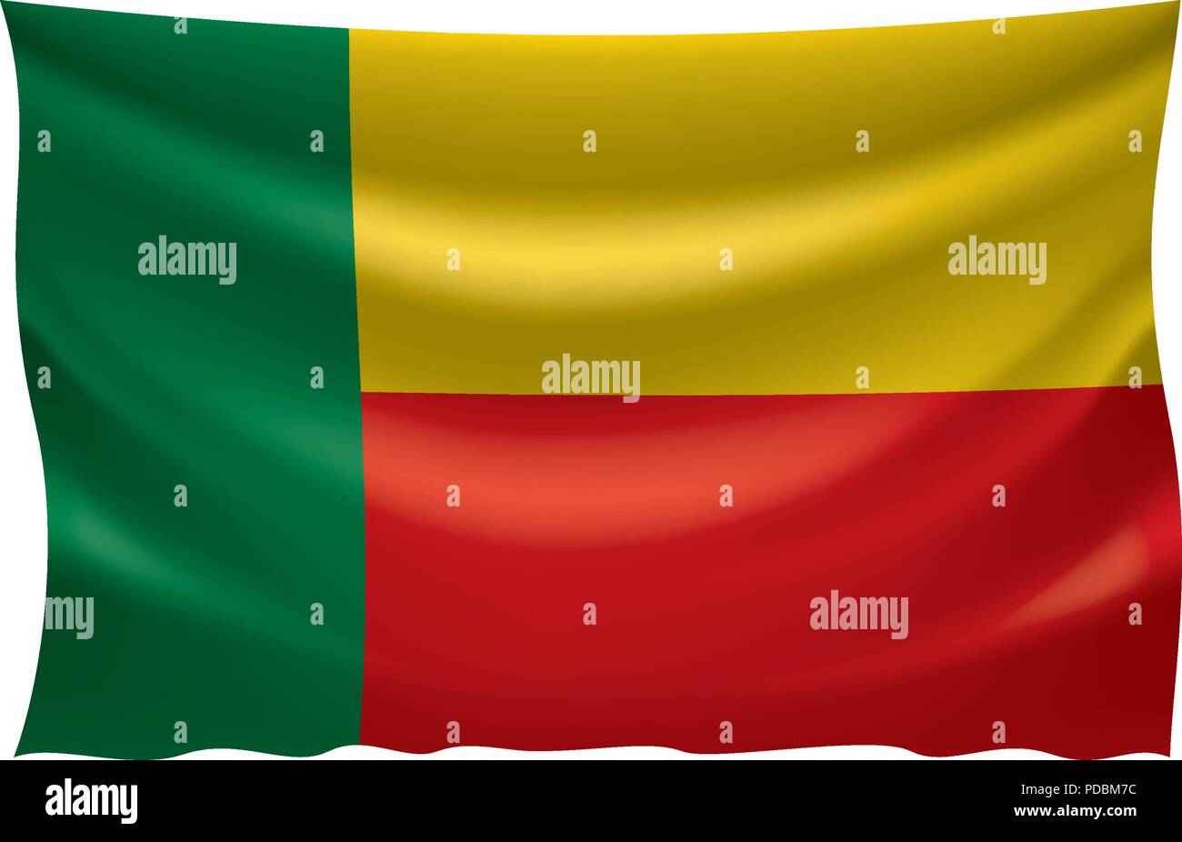Benin flag, vector illustration on a white background Stock Vector ...