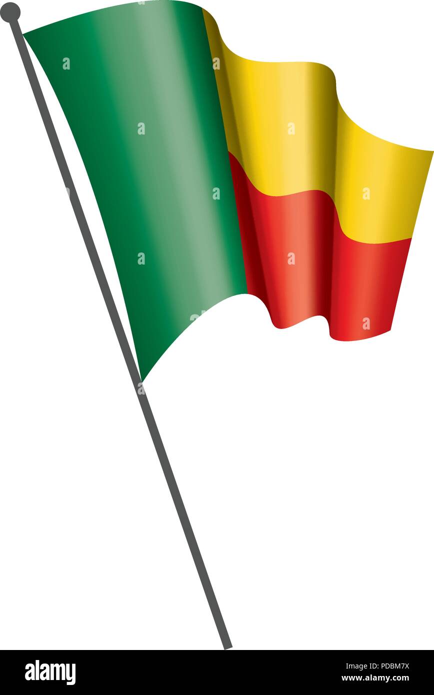 Benin flag, vector illustration on a white background Stock Vector ...