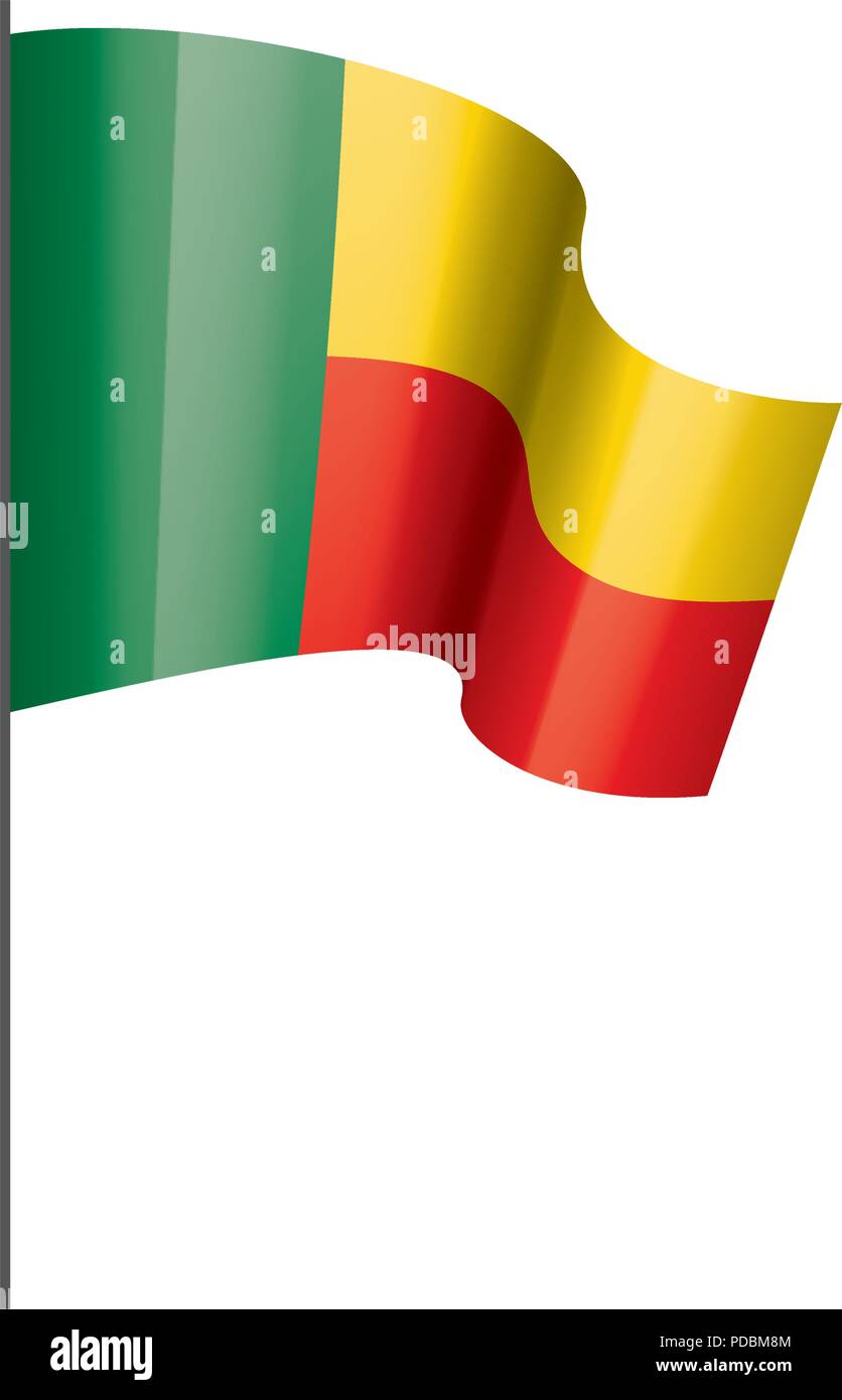 Benin flag, vector illustration on a white background Stock Vector ...