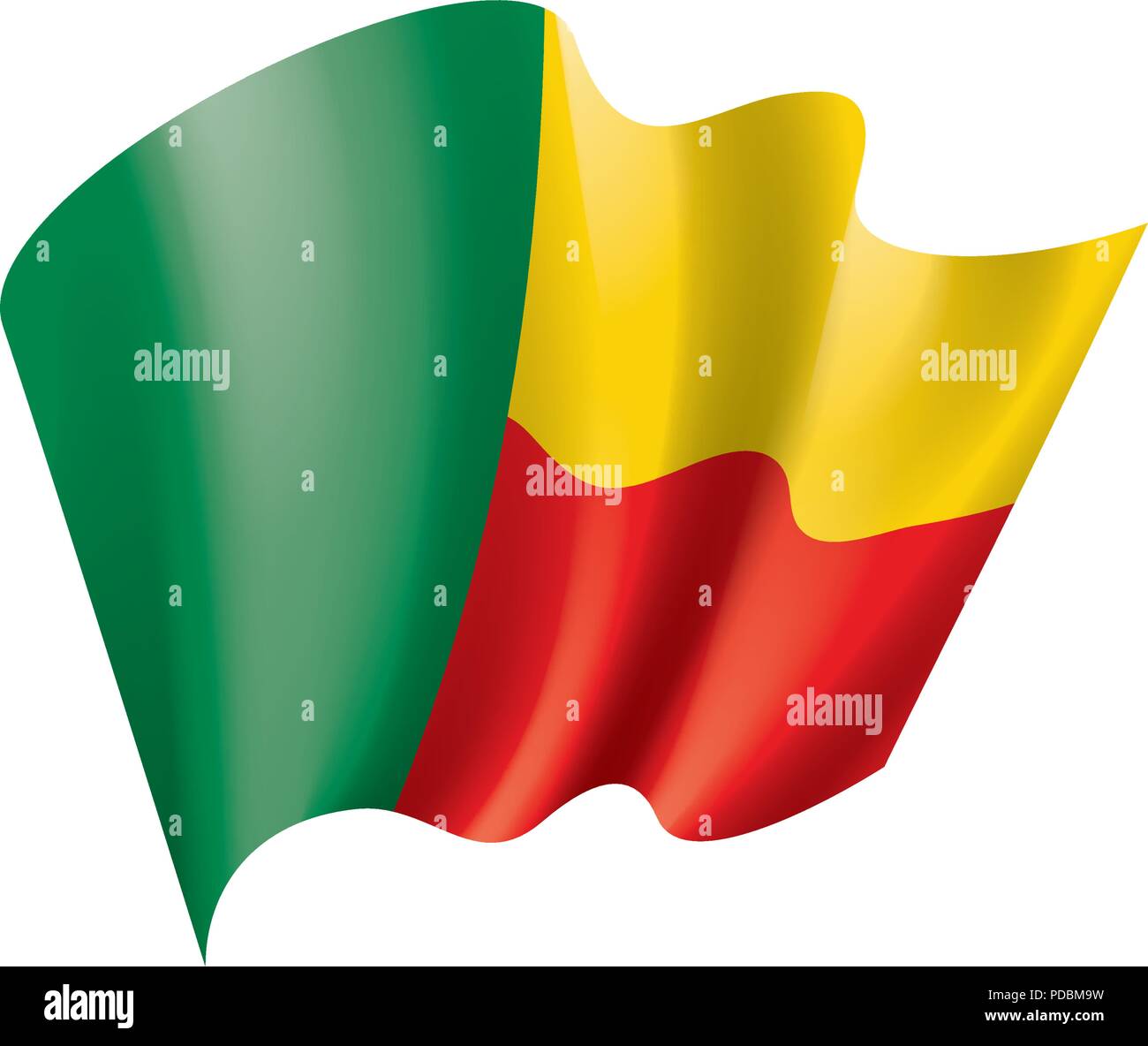 Benin flag, vector illustration on a white background Stock Vector ...
