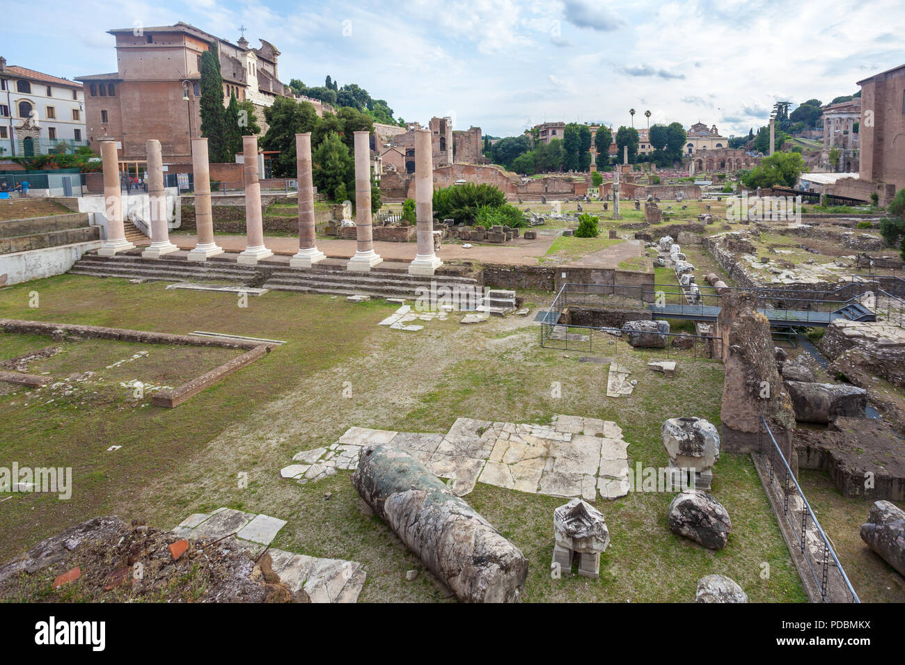 ruins of ancient Rome, remains of ancient architecture, Rome, Italy ...