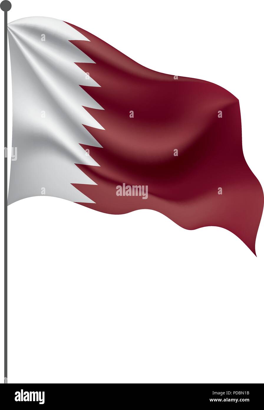 Qatar flag, vector illustration on a white background Stock Vector ...