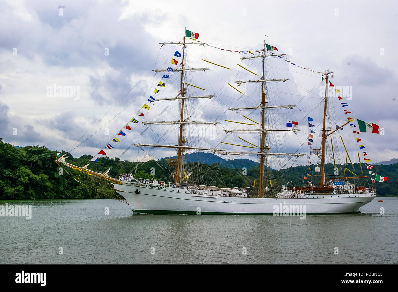 ARM Cuauhtémoc a sail training vessel of the Mexican Navy in the Panama ...