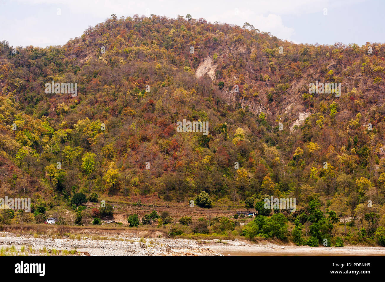 Sem village in the distance, with Sarda river passing by. Location made ...