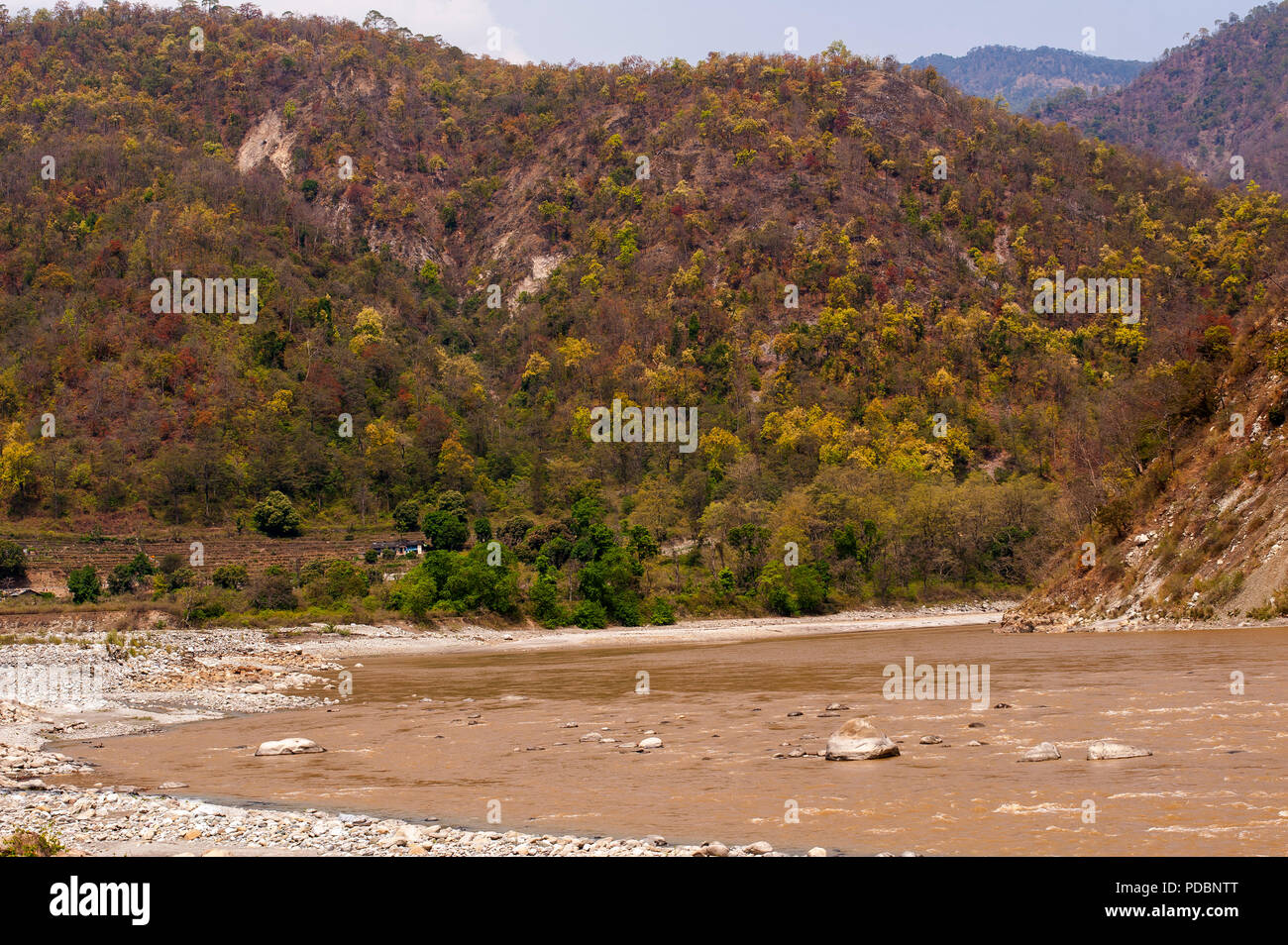 Sem village in the distance, with Sarda river passing by. Location made ...
