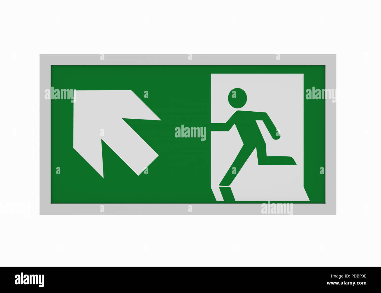 current escape signs according to ASR A1.3: Rescue route left upwards ...