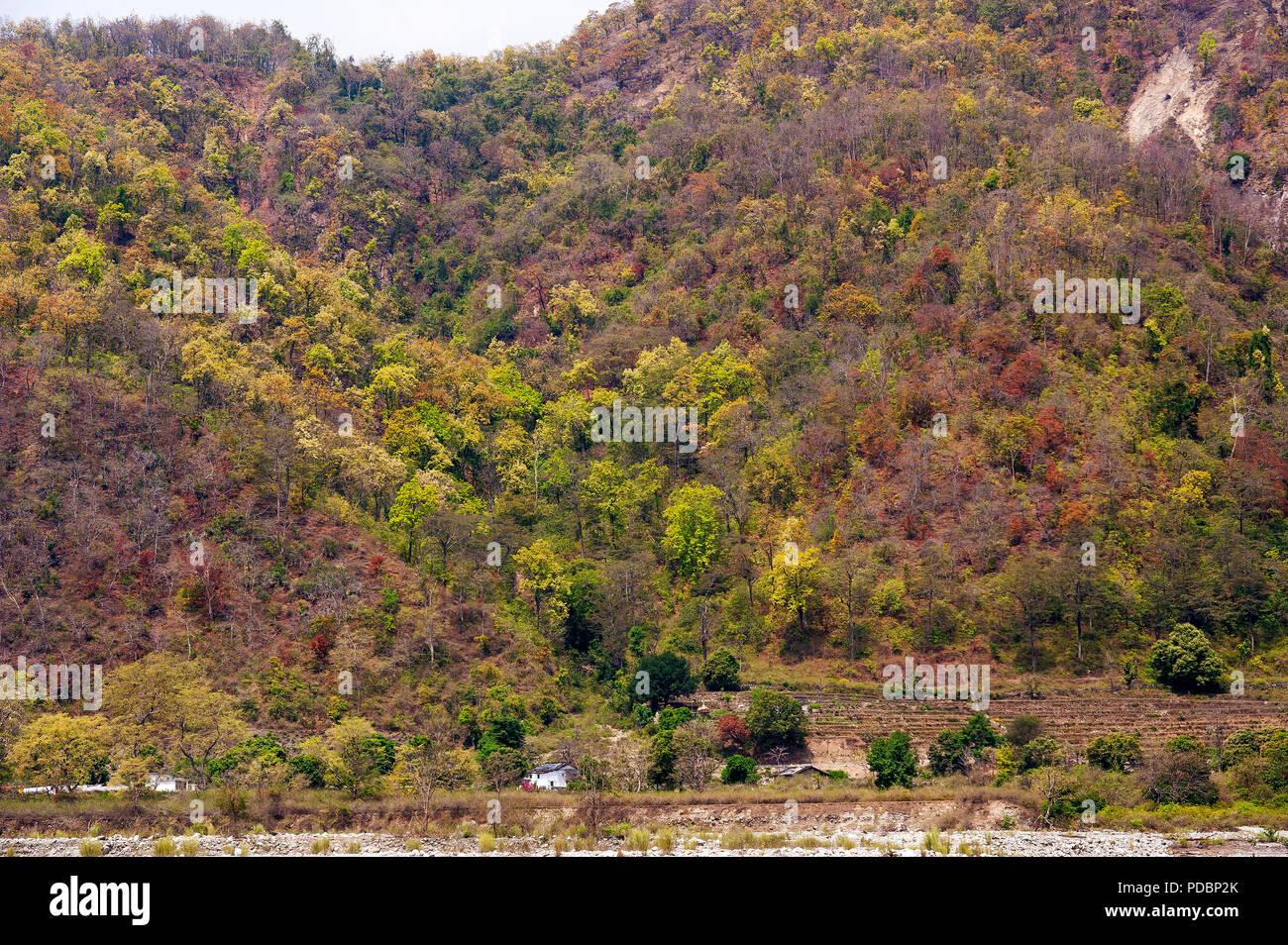 Sem village in the distance, with Sarda river passing by. Location made ...