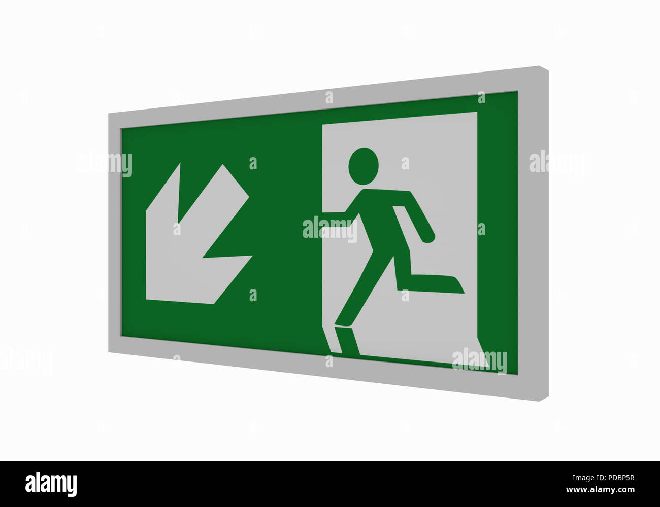 current escape signs according to ASR A1.3: escape route left downwards ...