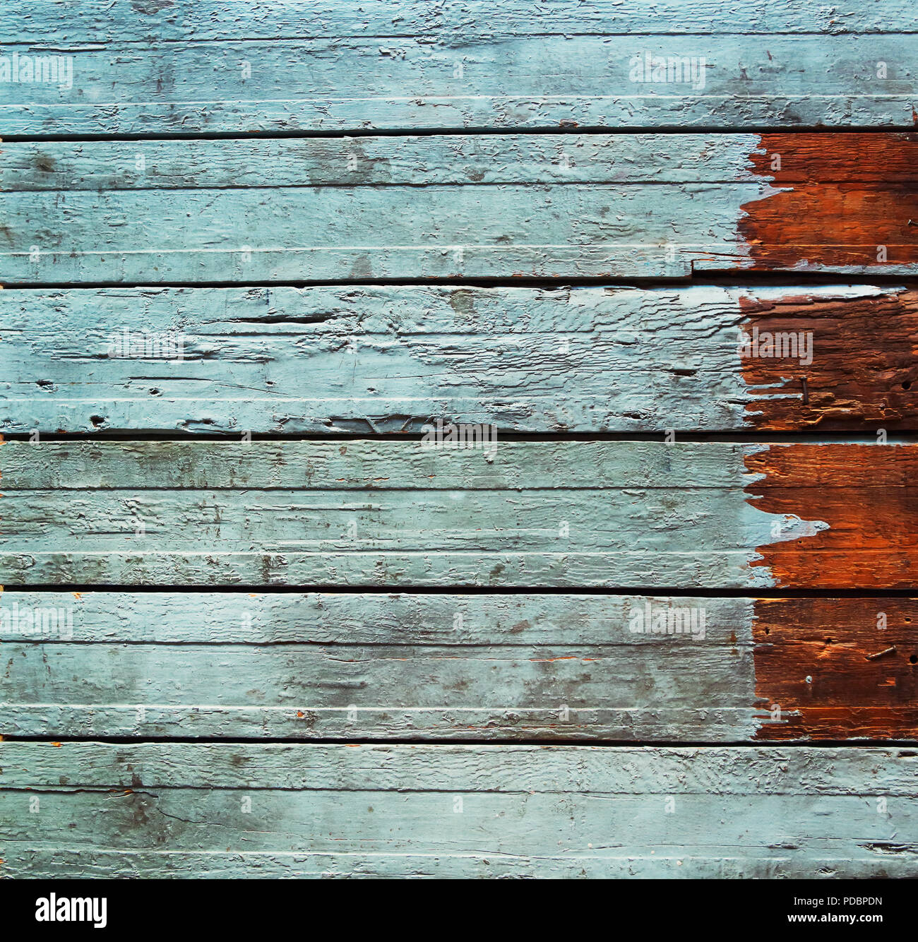 Decorative rustic turquoise wooden background with horizontal planks ...