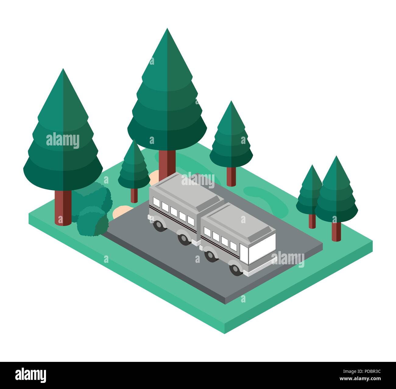 Bus stop with trees Stock Vector Images - Alamy