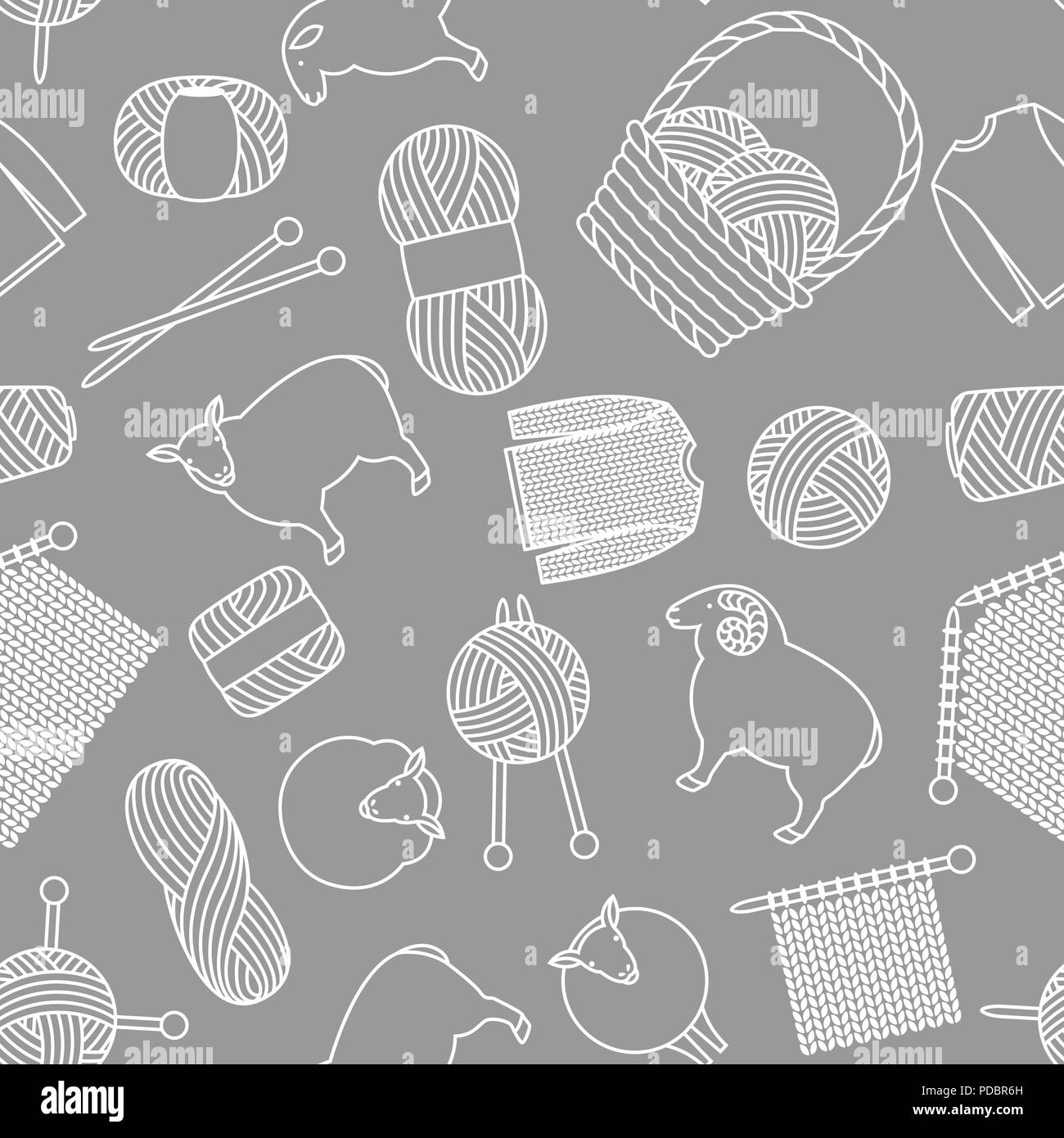 Knitting pattern wool Stock Vector Images - Alamy