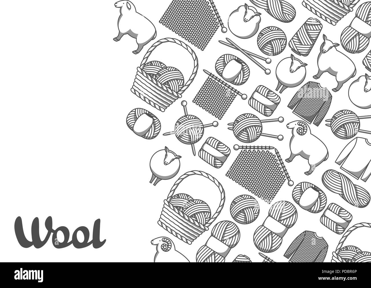 Wool knitting Stock Vector Images - Alamy