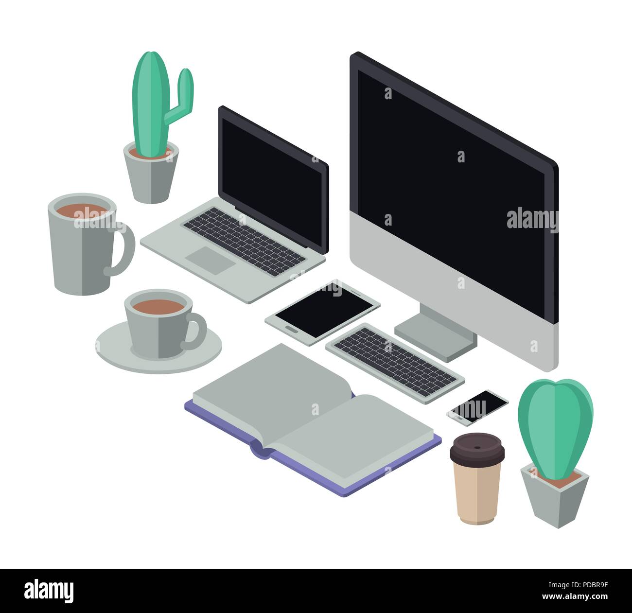 workplace elements isometrics icons Stock Vector Image & Art - Alamy