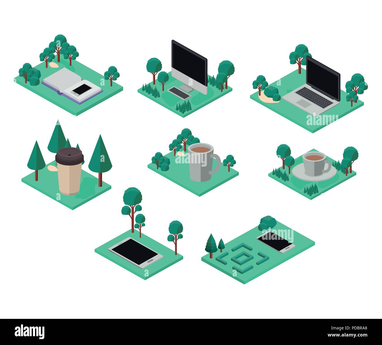 Workplace forest Stock Vector Images - Alamy