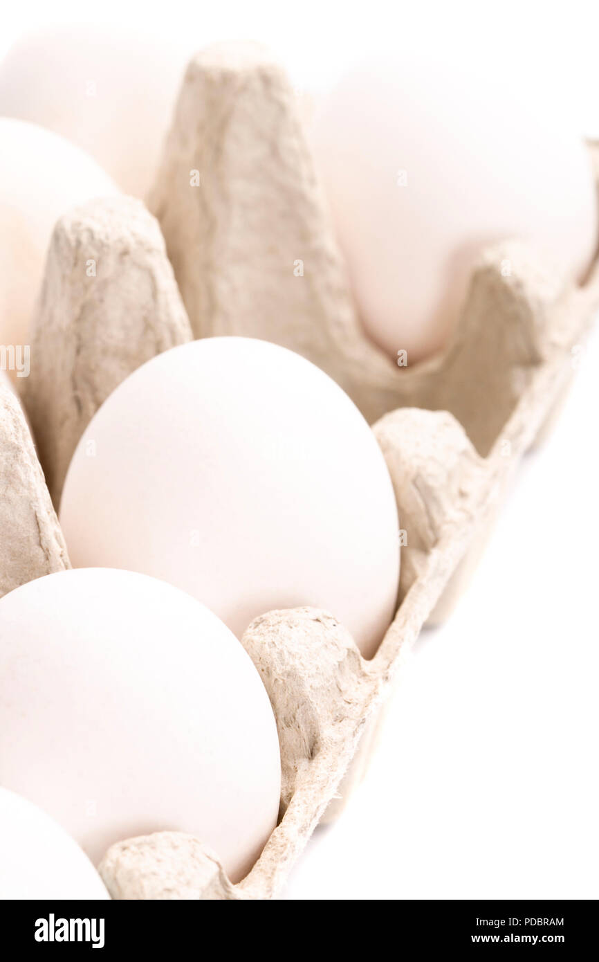 white eggs in packing closeup Stock Photo - Alamy