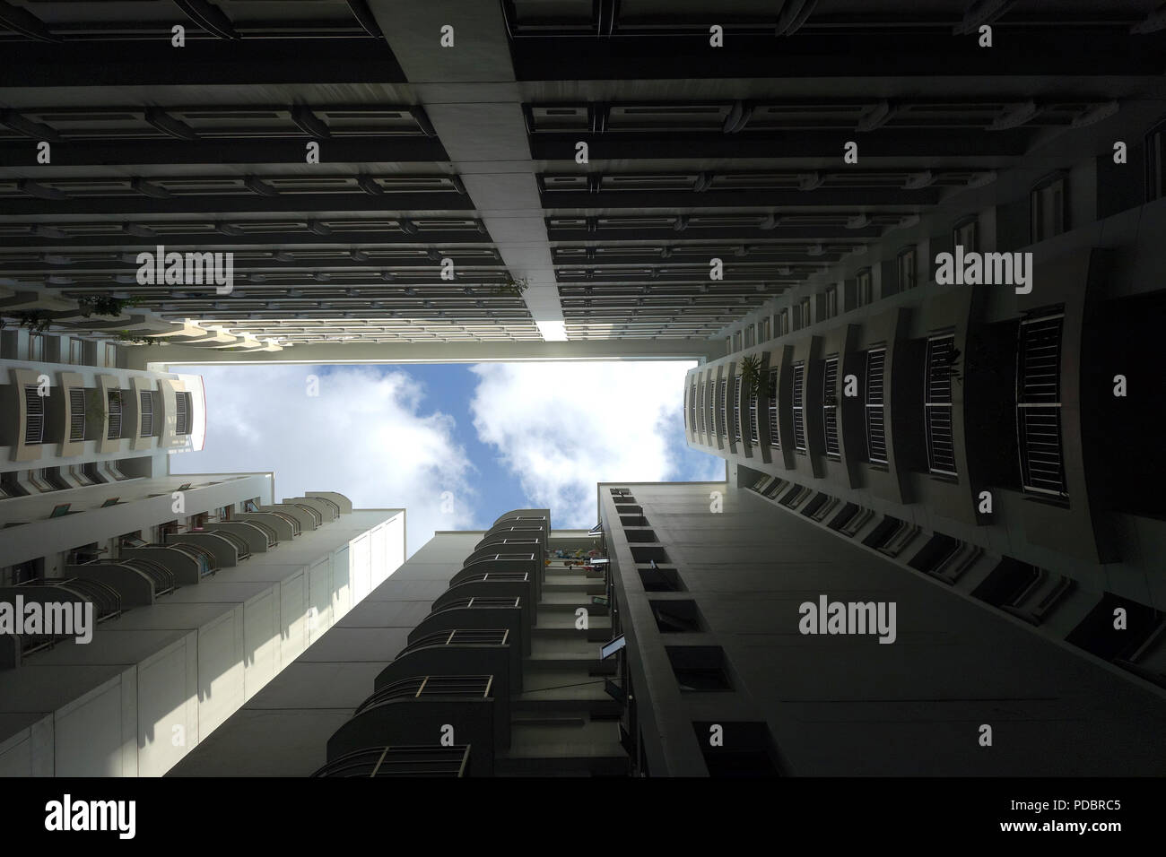 Look up view of a housing apartment in Singpapore Stock Photo - Alamy