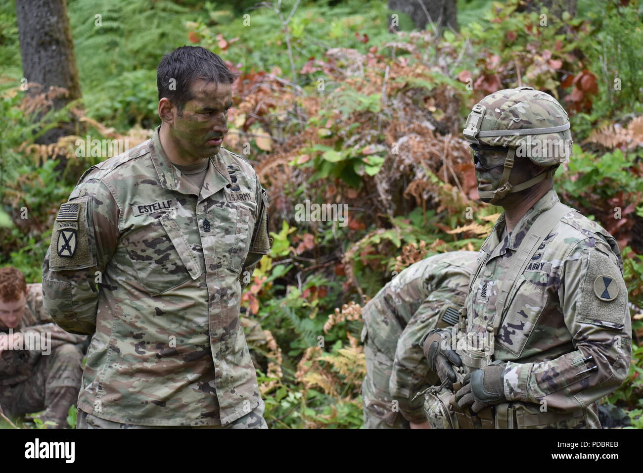 Command Sgt. Major Stephen Helton of 7th Infantry Division discusses an ...