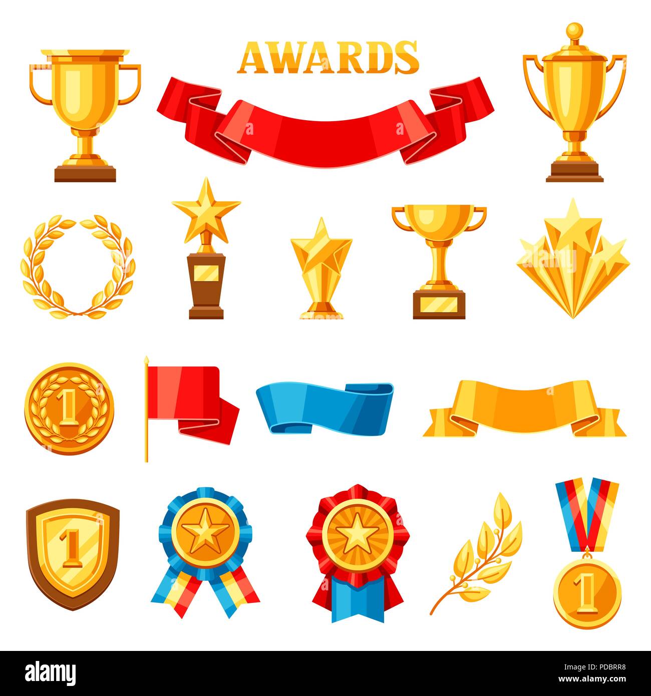 Awards and trophy icons set Stock Vector Image & Art - Alamy