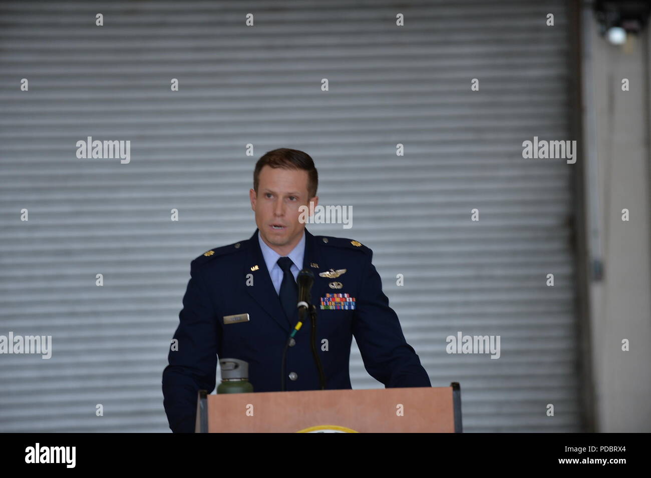 Maj. Forbes speaks to the attendees of the Jolly 51 memorial plaque ...