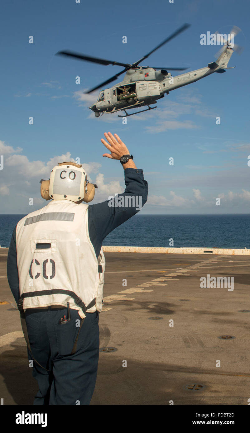 180804-N-GR168-0181 ATLANTIC OCEAN (August 4, 2018) The Commanding ...