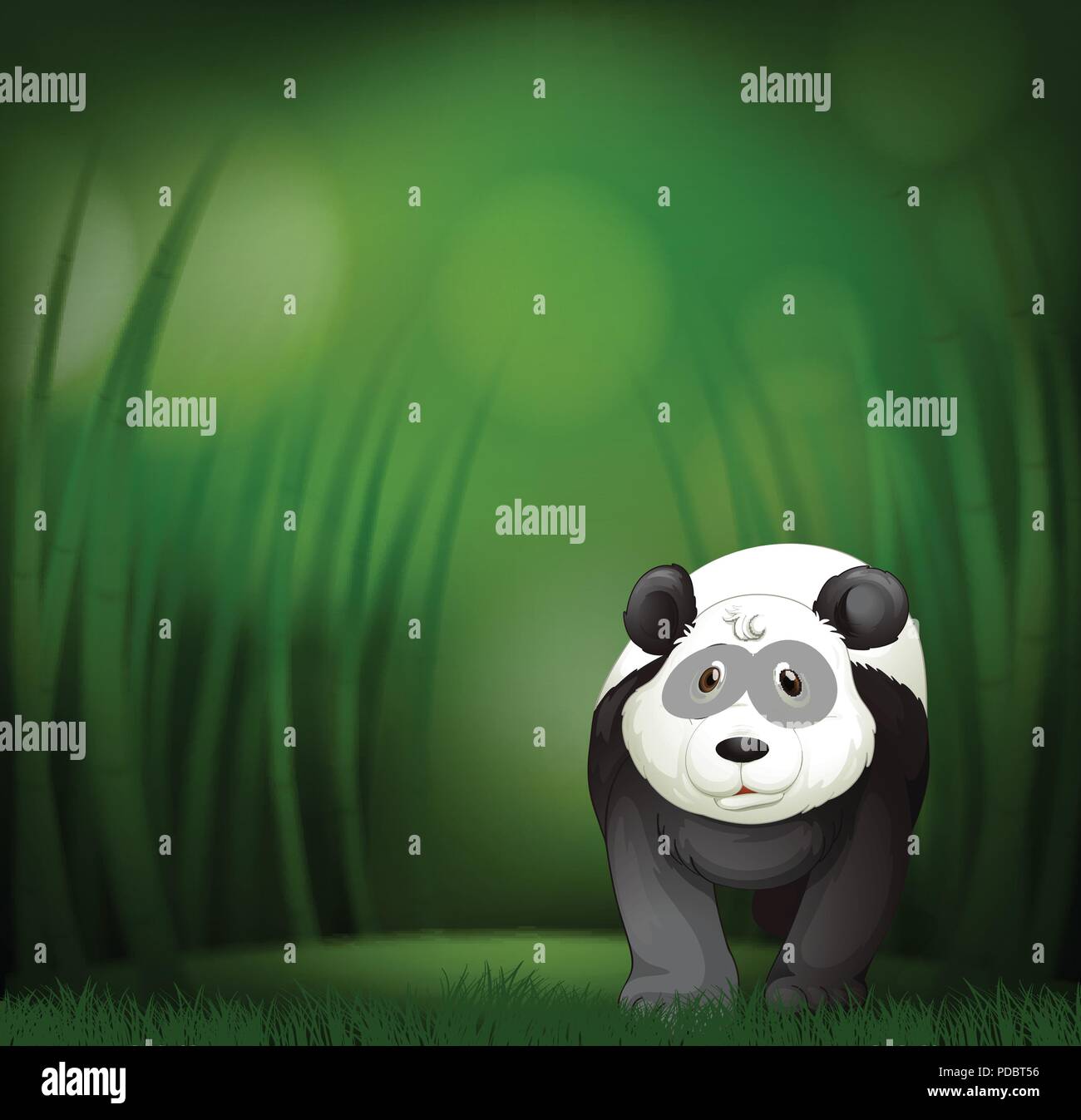 A panda on green bamboo background illustration Stock Vector Image ...