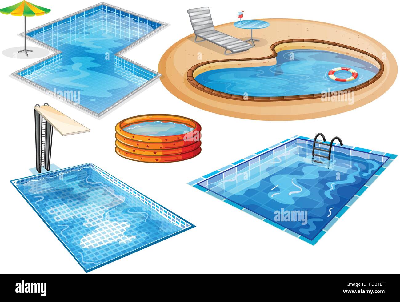 A set of swimming pool illustration Stock Vector Image & Art - Alamy
