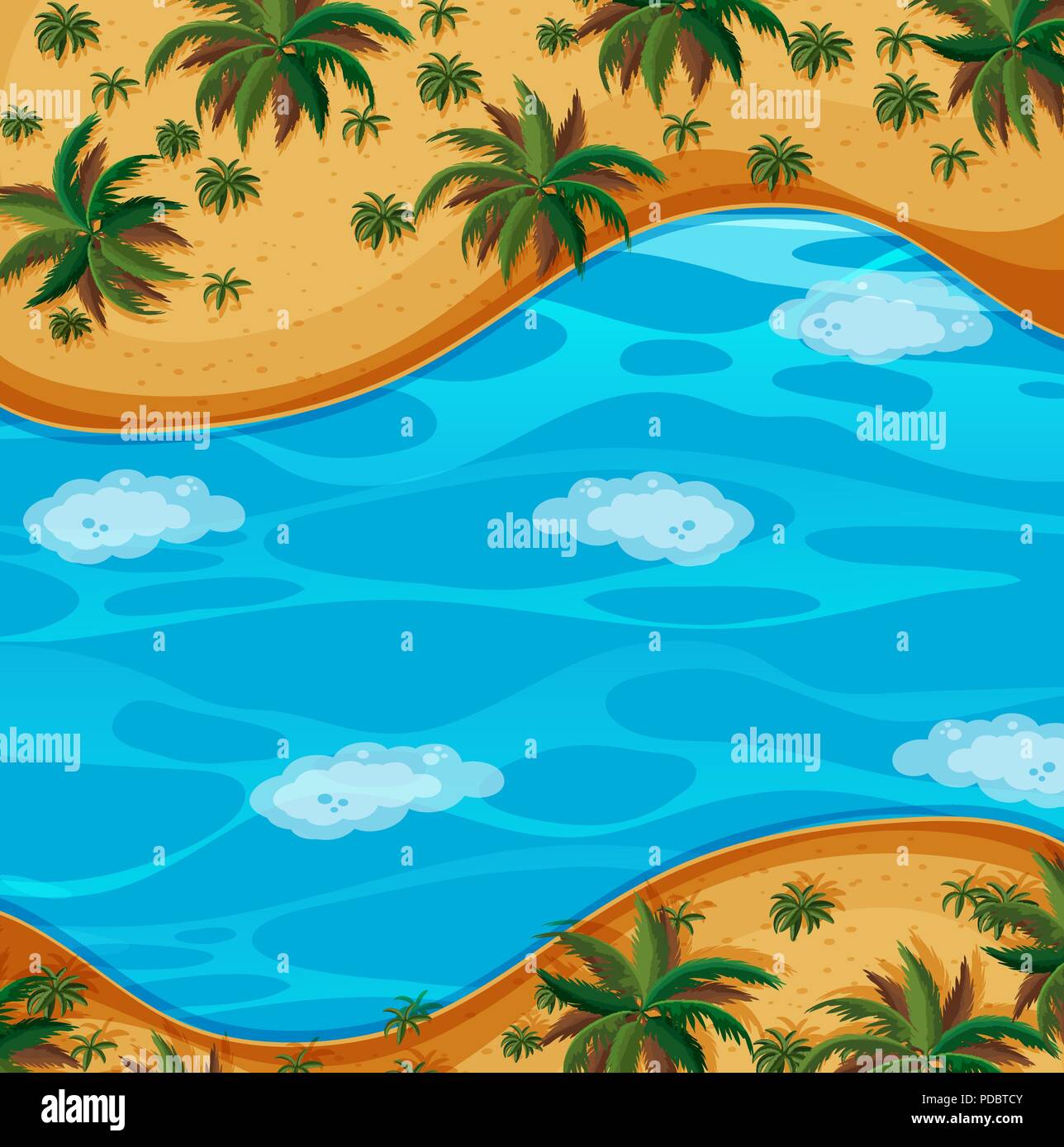 Aerial view of the river illustration Stock Vector Image & Art - Alamy