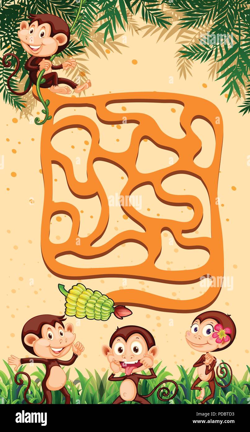 A monkey maze game illustration Stock Vector Image & Art - Alamy