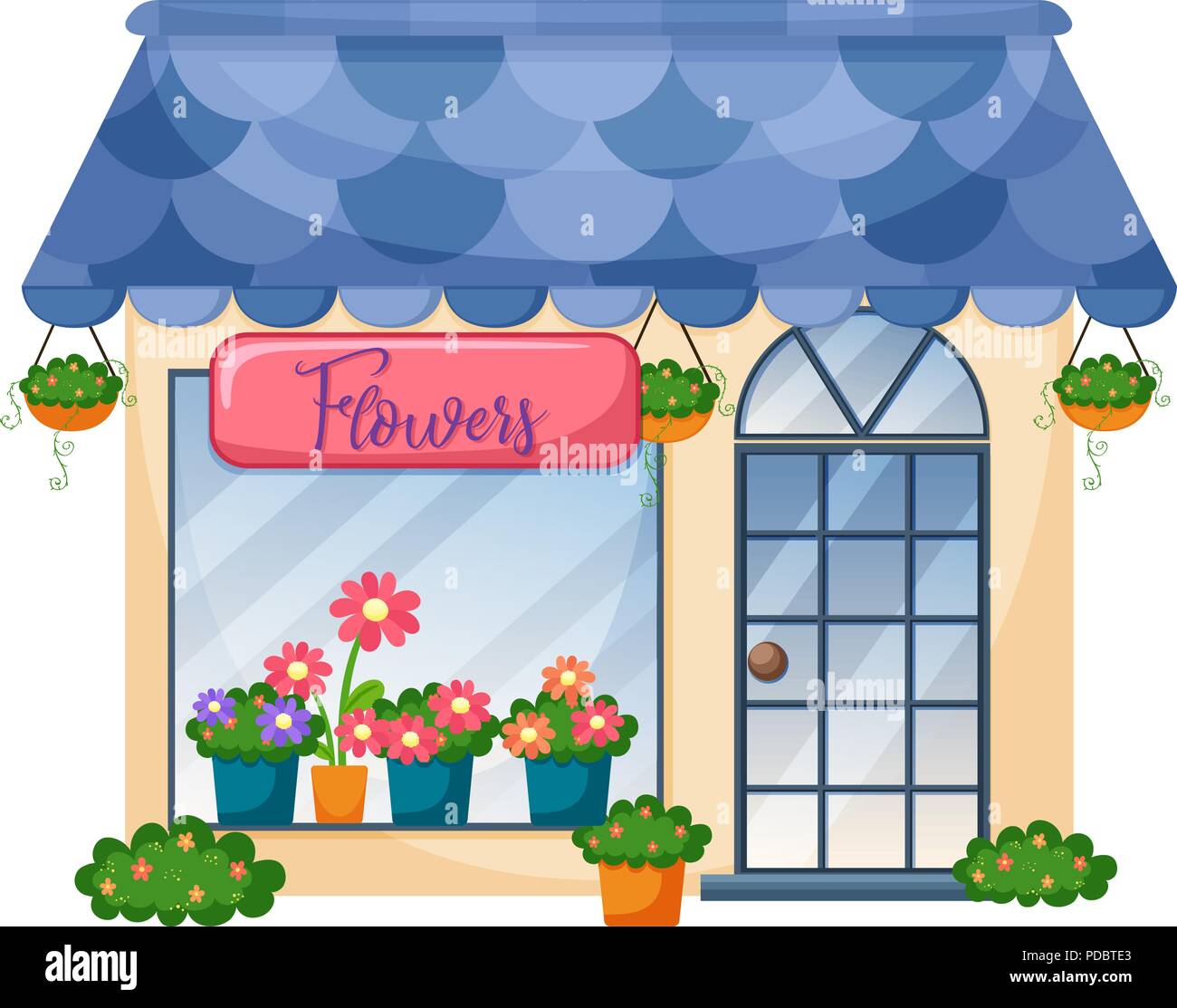 Exterior of flower shop illustration Stock Vector Image & Art - Alamy