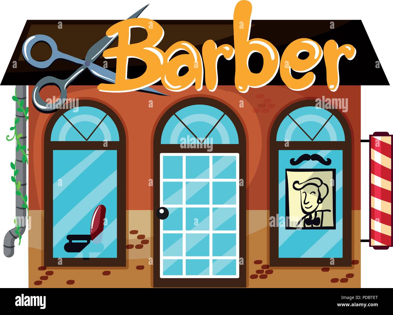 Barber shop building Stock Vector Images - Alamy