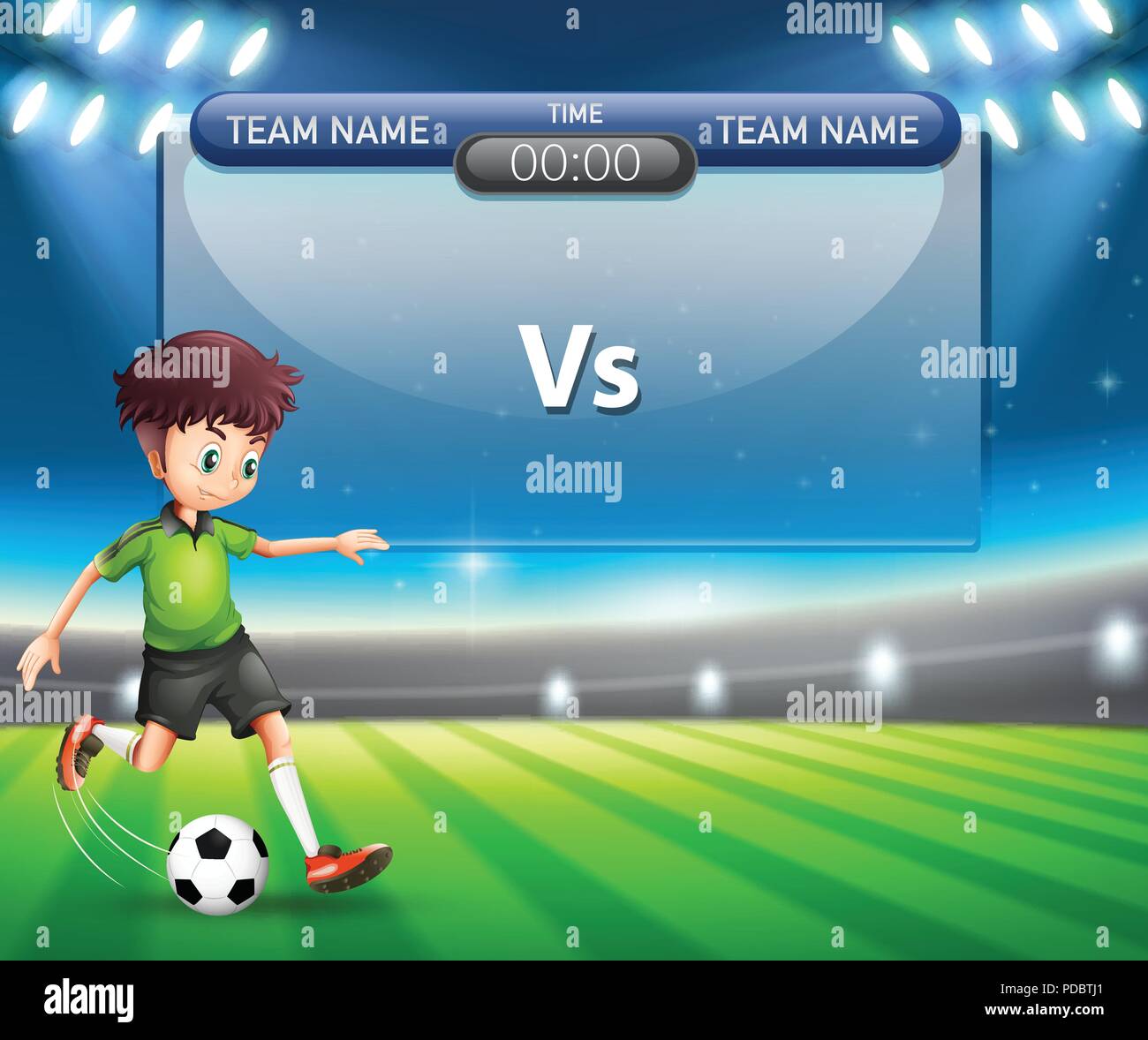 Score board with soccer play illustration Stock Vector Image & Art - Alamy