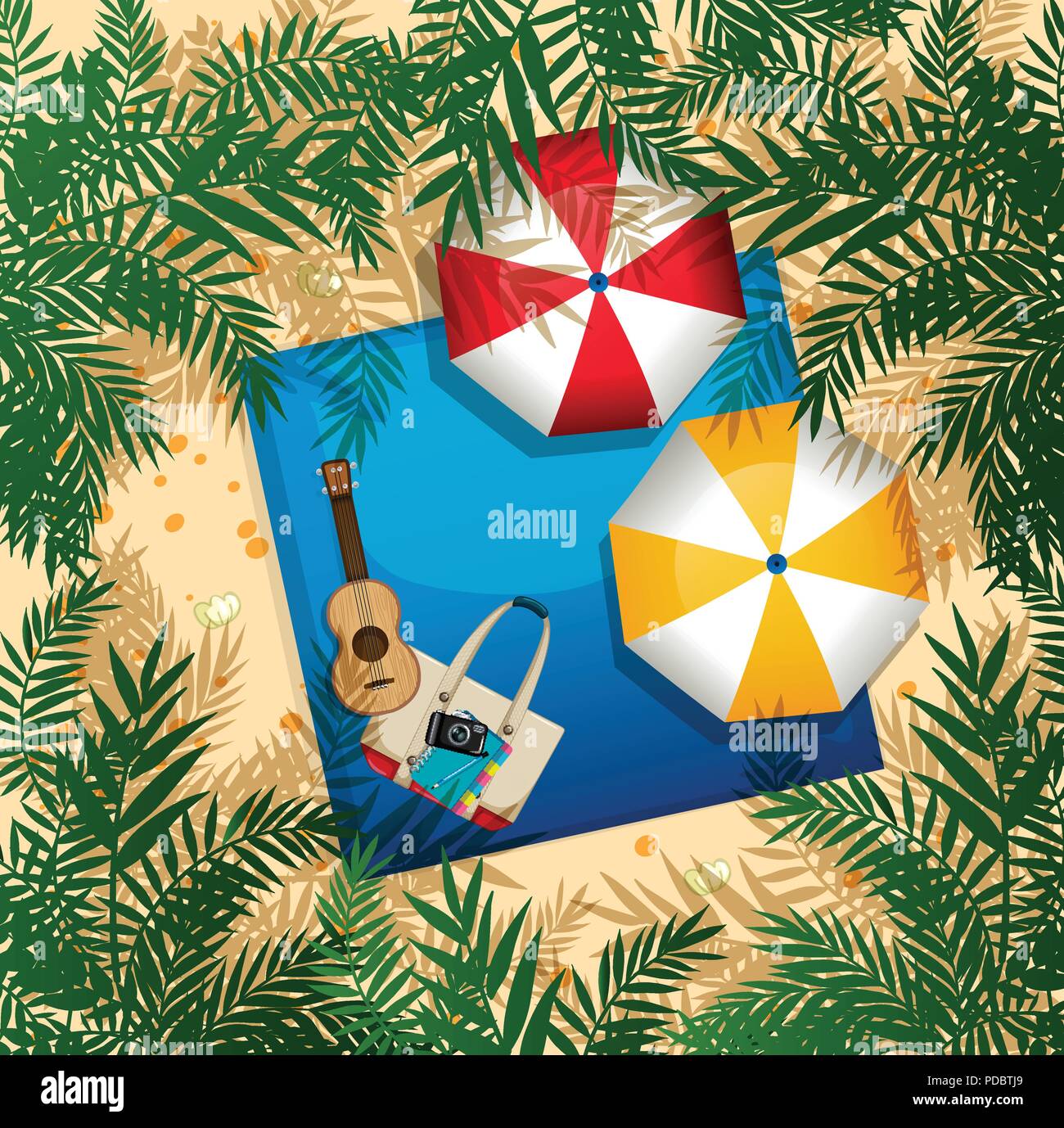 An Aerial view of summer beach illustration Stock Vector Image & Art ...