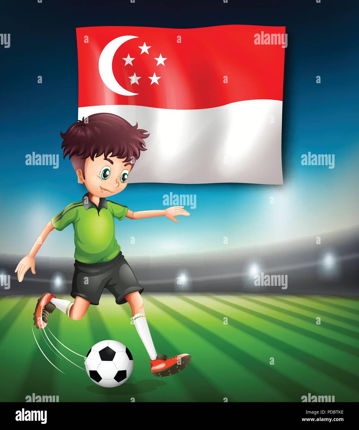 Singapore football player template illustration Stock Vector Image ...
