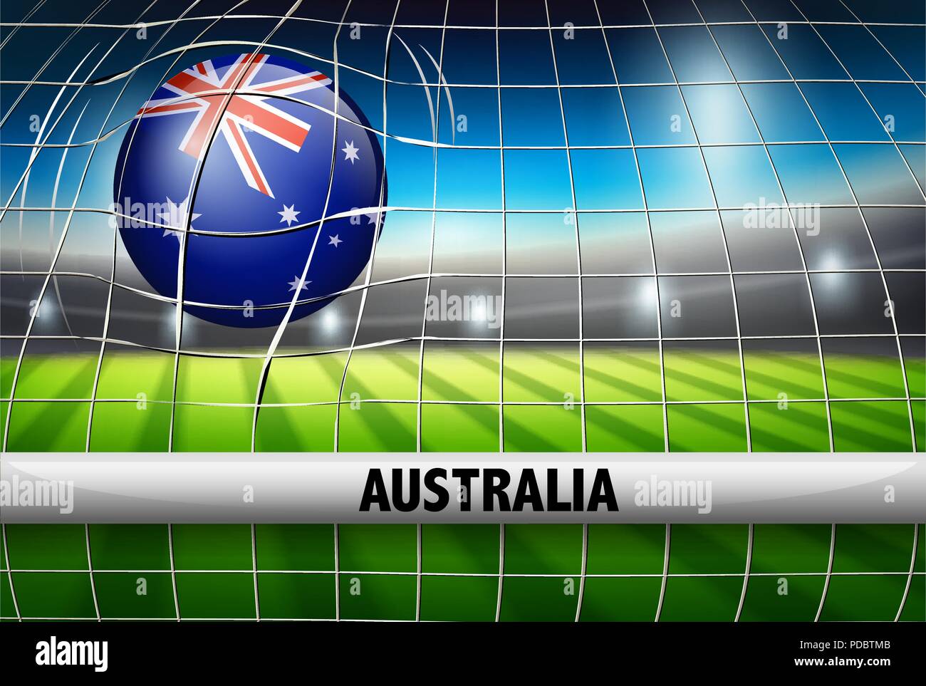 Australia soccer ball in net illustration Stock Vector Image & Art - Alamy