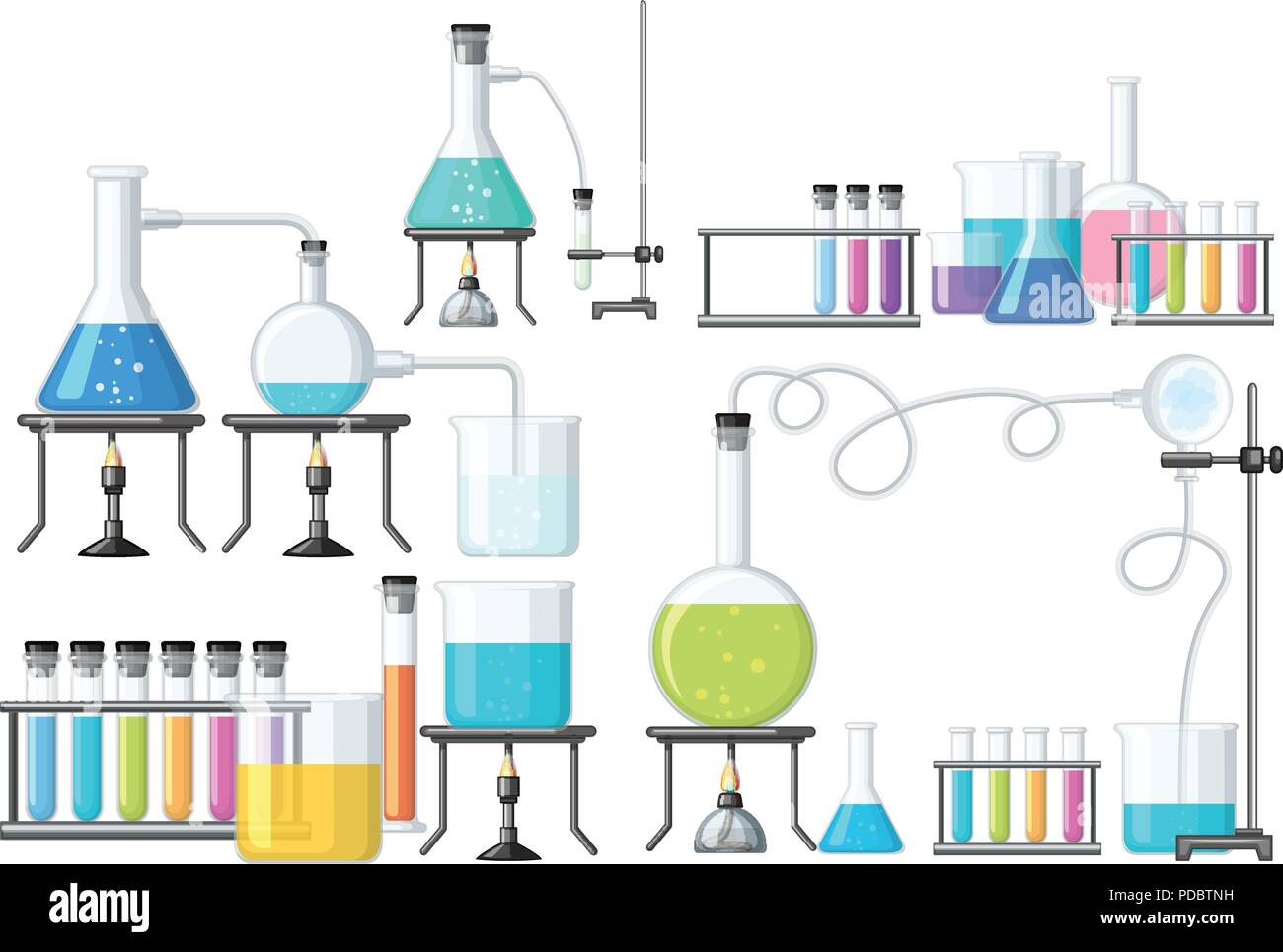 Set of science equipment illustration Stock Vector Image & Art - Alamy