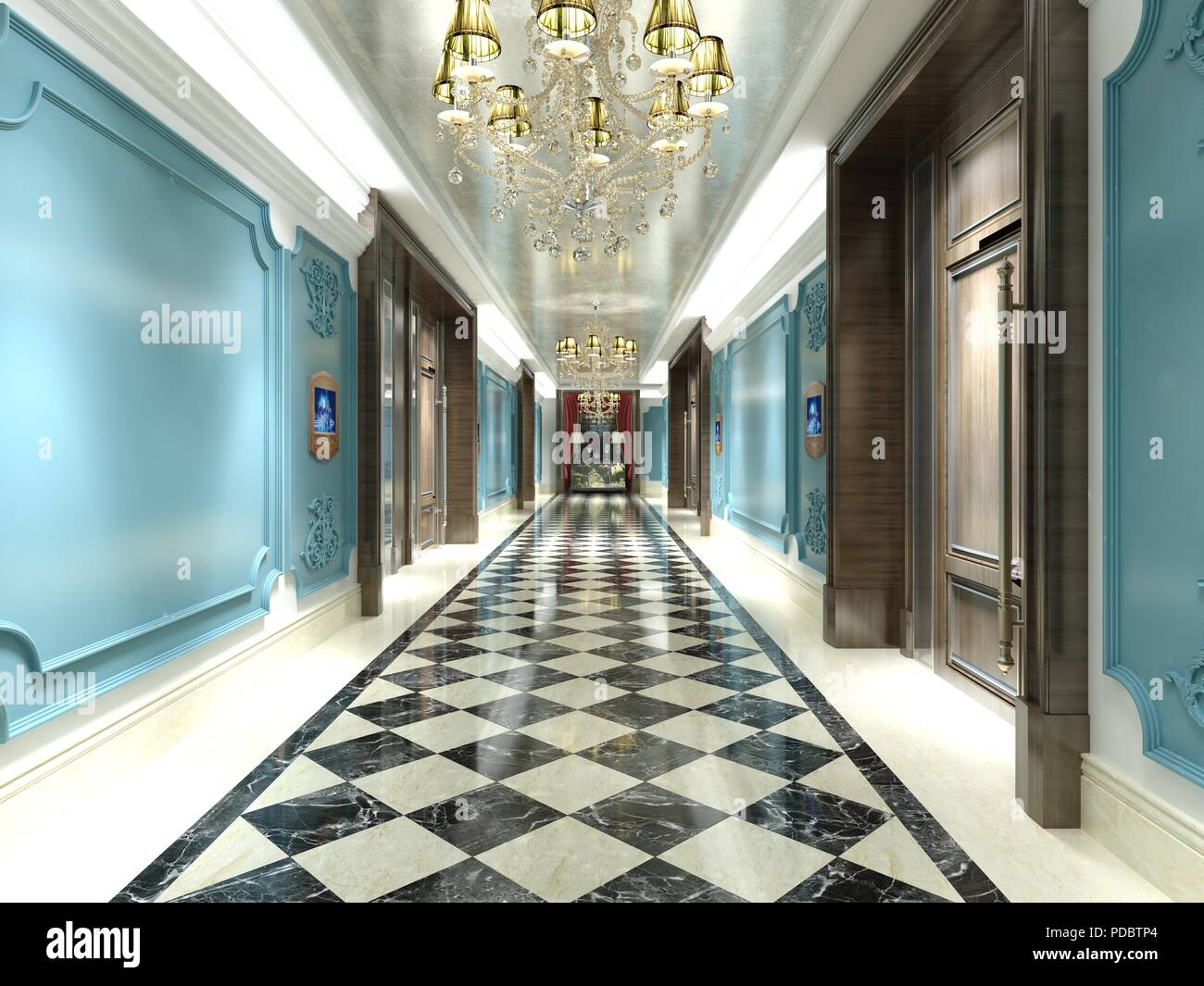 3d render of hotel interior Stock Photo - Alamy
