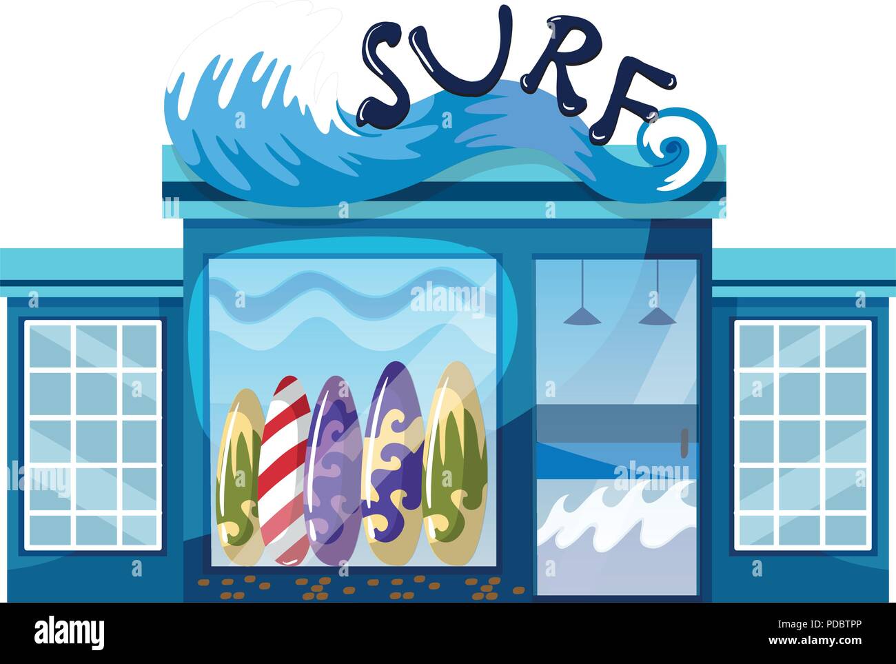 A surf shop on white background illustration Stock Vector Image & Art ...