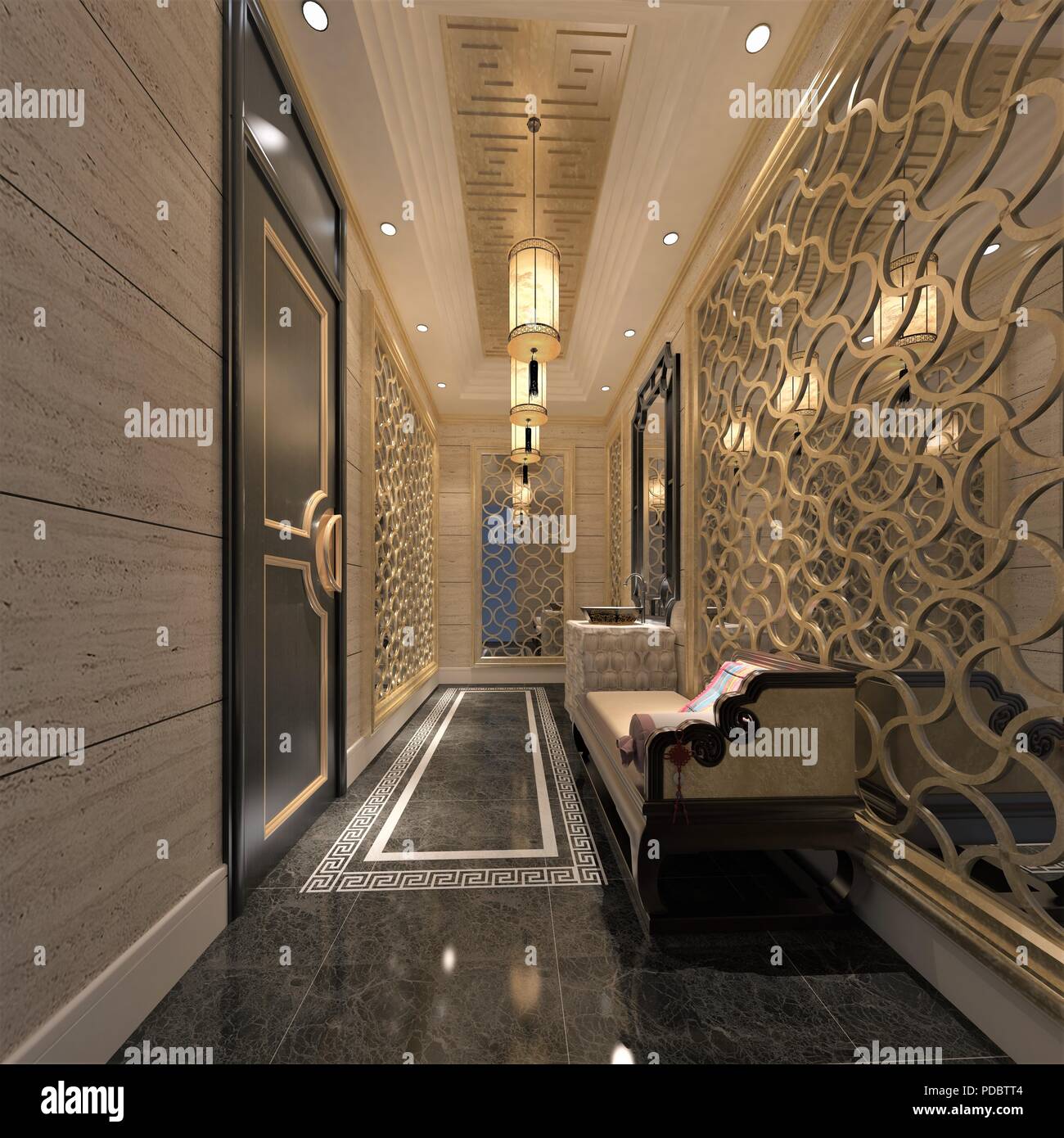 3d render of hotel interior Stock Photo - Alamy
