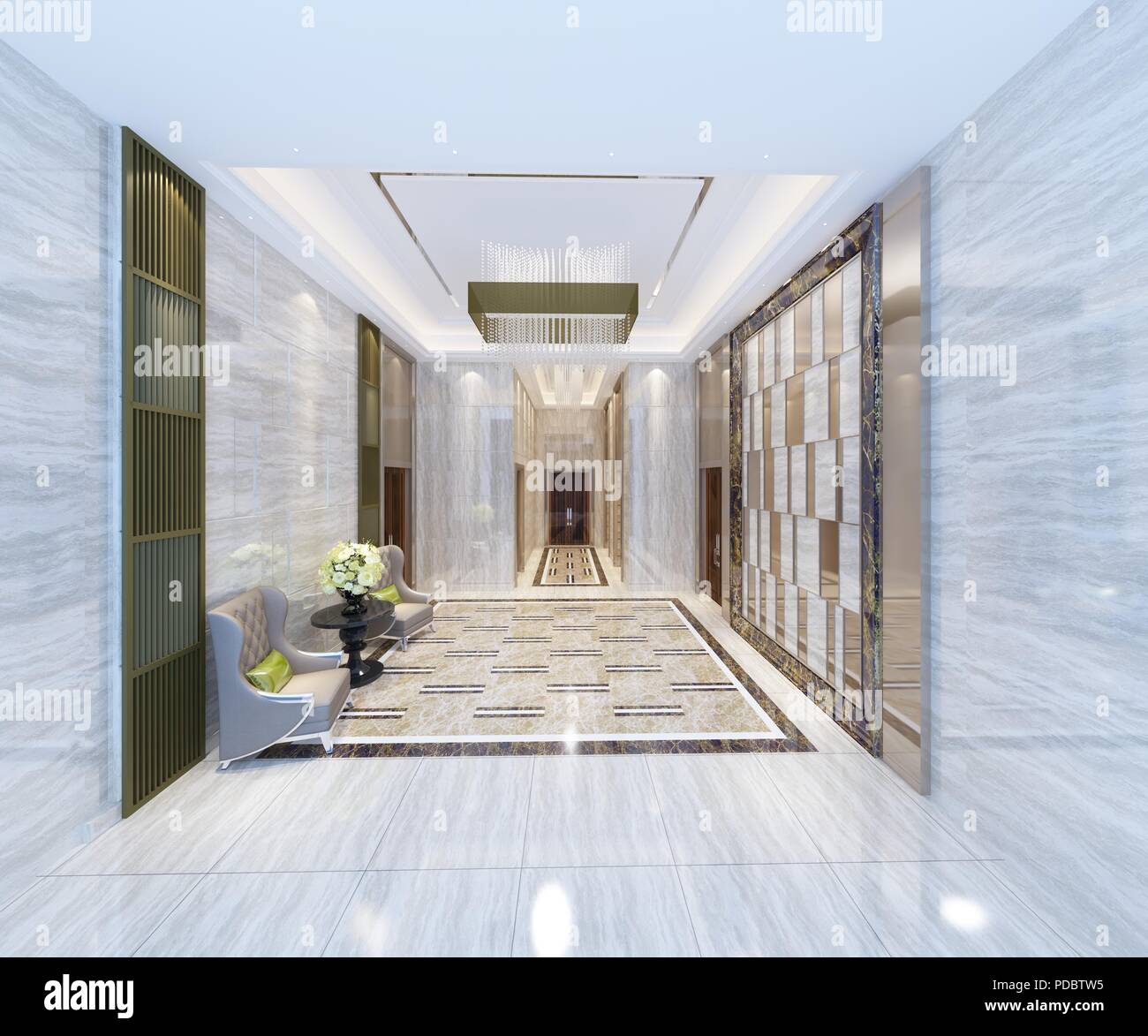 3d render of hotel interior Stock Photo - Alamy
