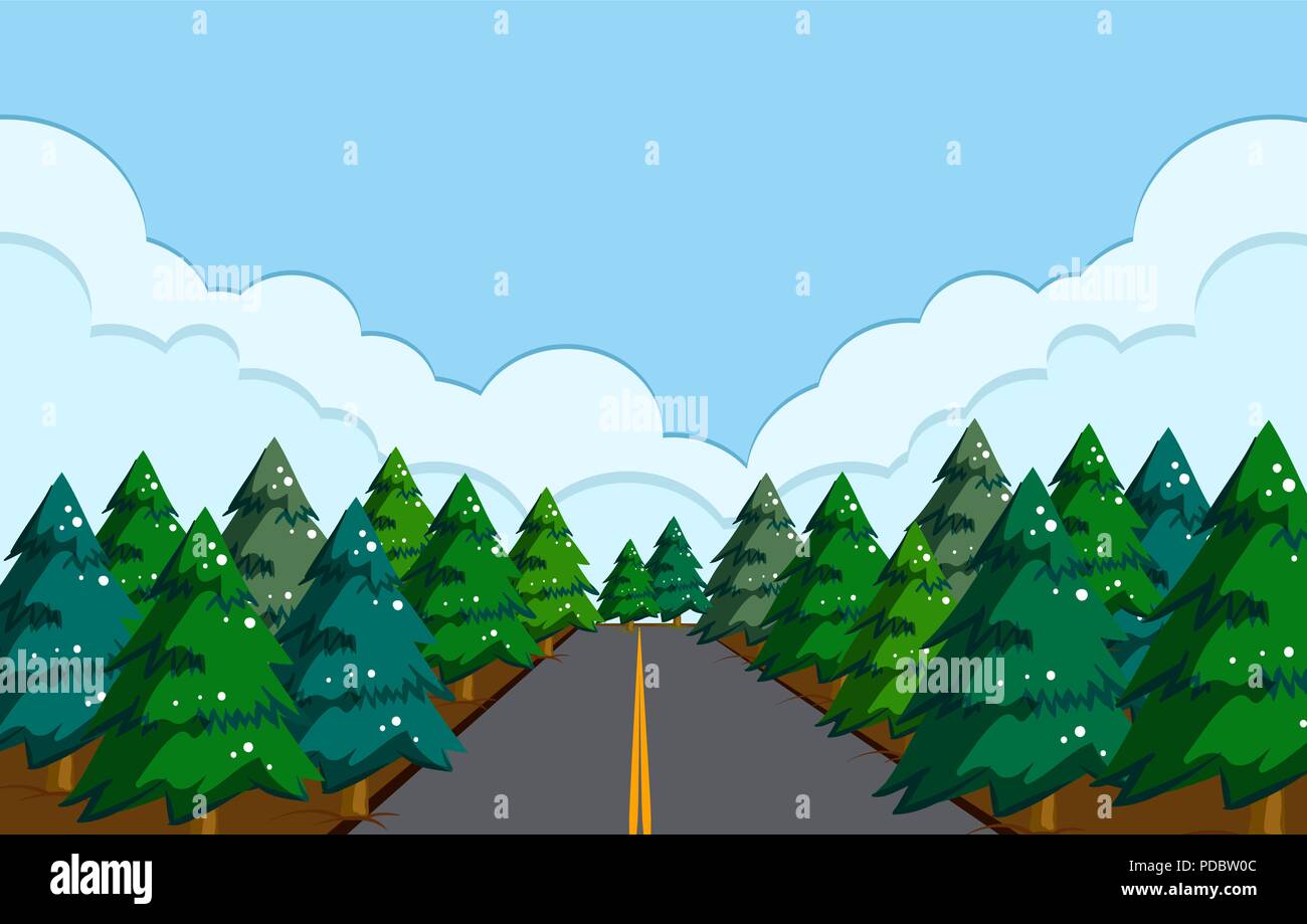 A beautiful road landscape illustration Stock Vector Image & Art - Alamy