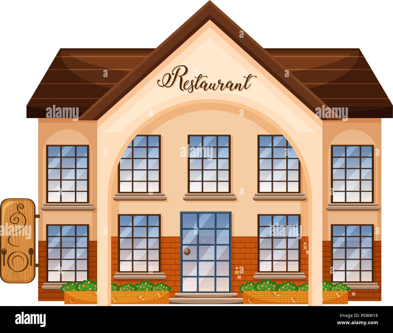 A restaurant on white background illustration Stock Vector Image & Art ...